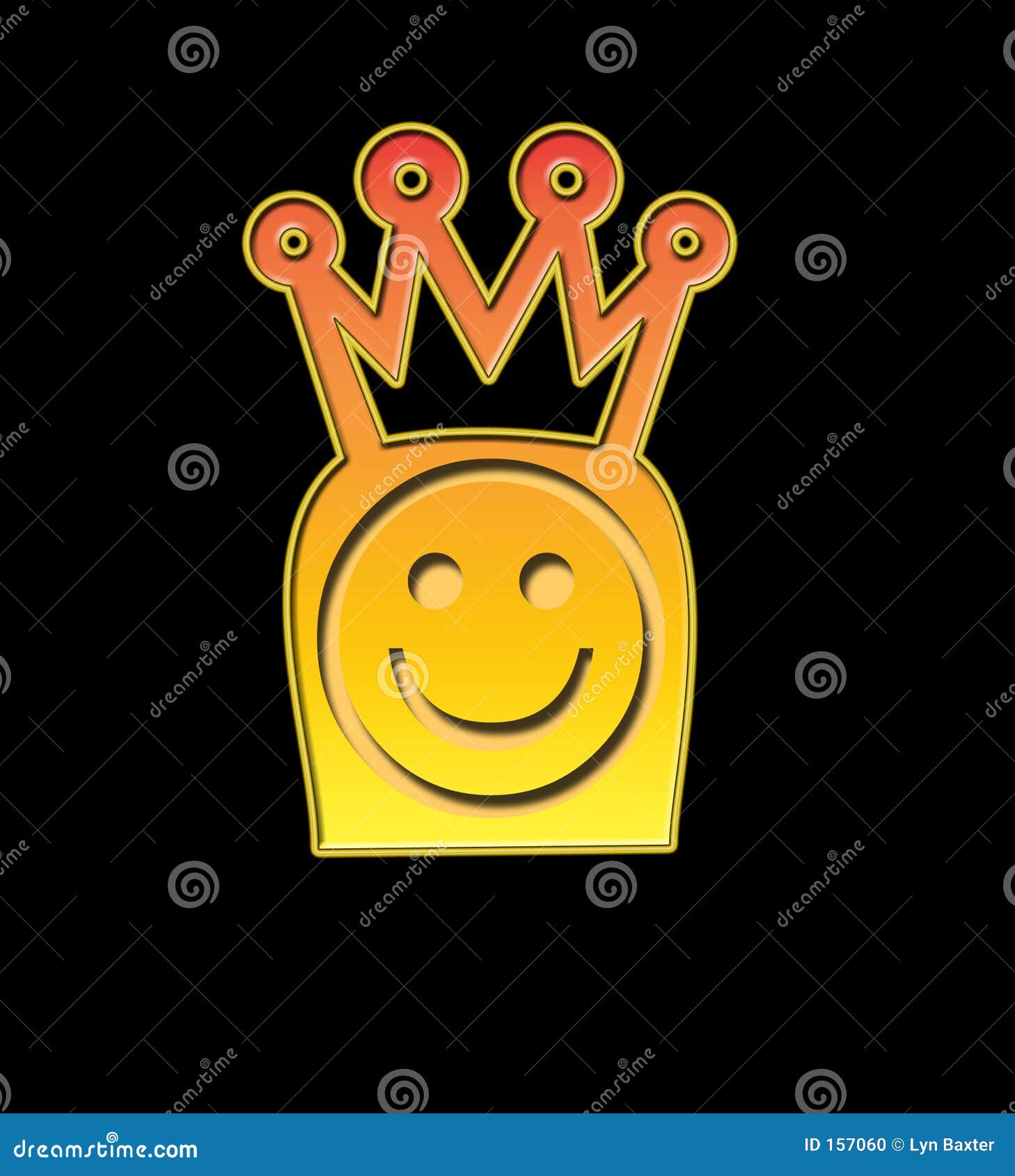 Koning Smiley stock illustratie. Illustration of kroon - 157060