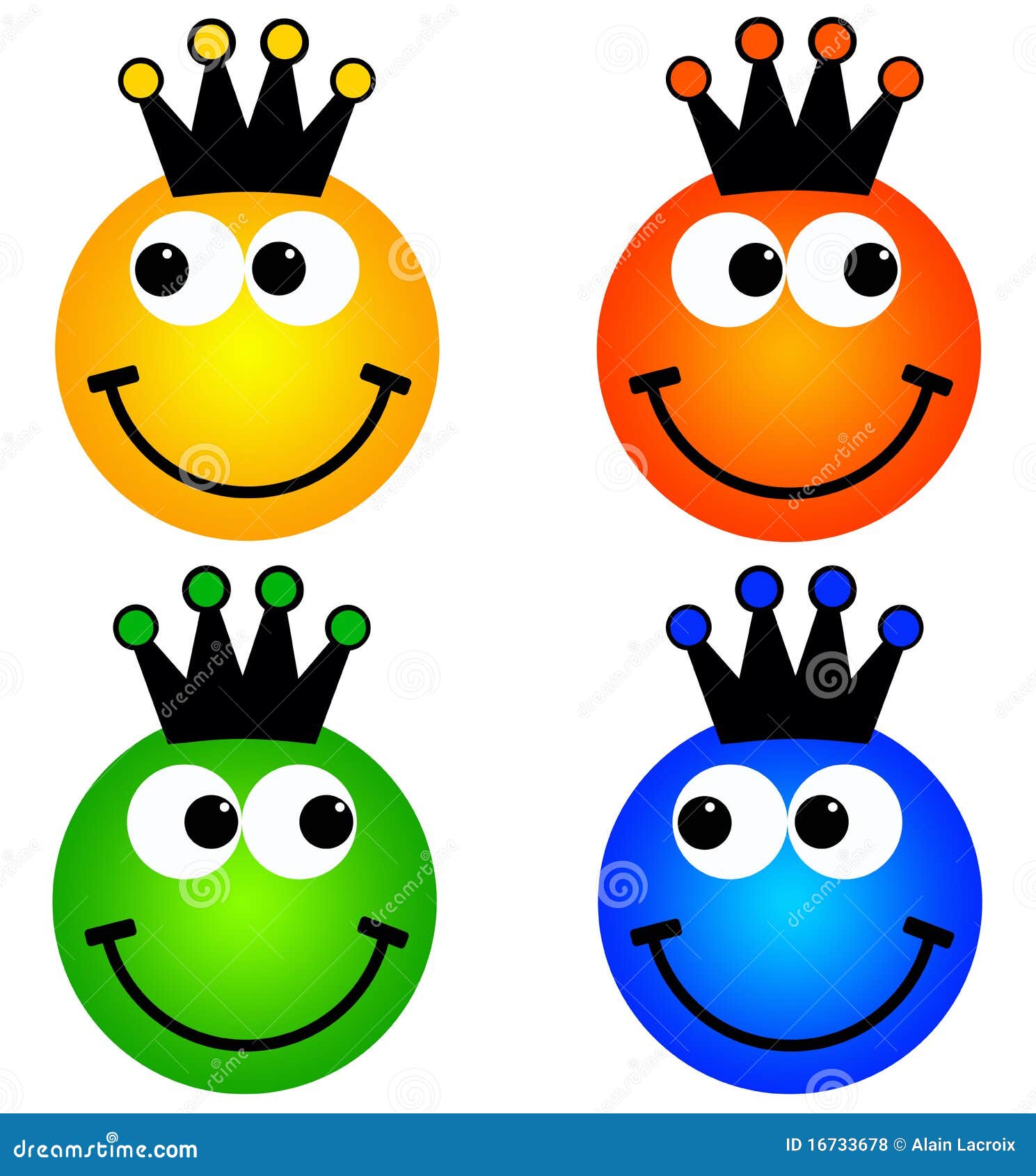 Koning smileys stock illustratie. Illustration of geluk - 16733678