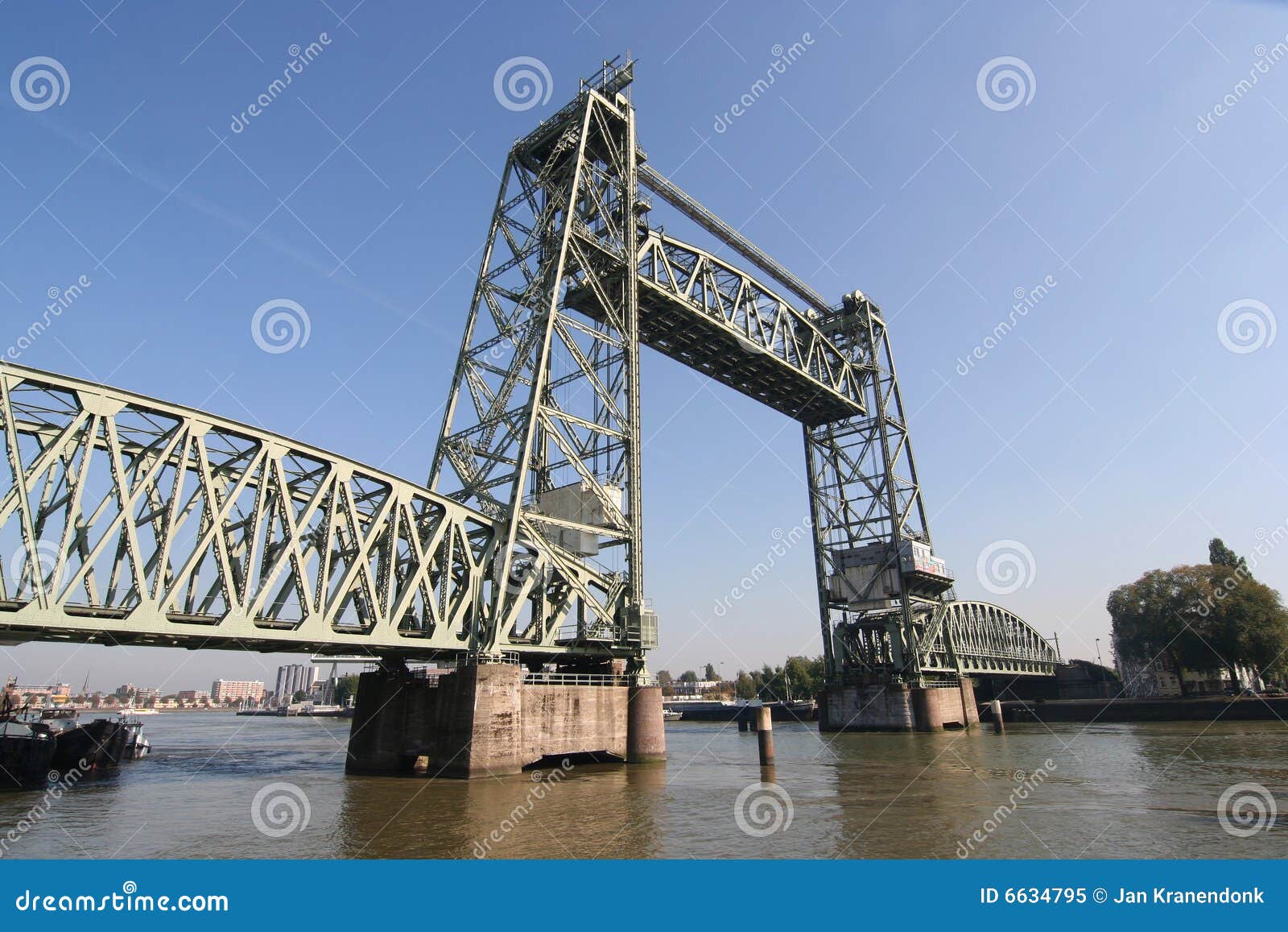 Koningshaven Railway Bridge Rotterdam Stock Image - Image of water ...