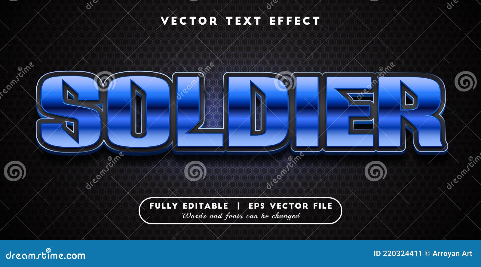 Soldier Typographic Header. Millitary Force Employee In Camouflage ...