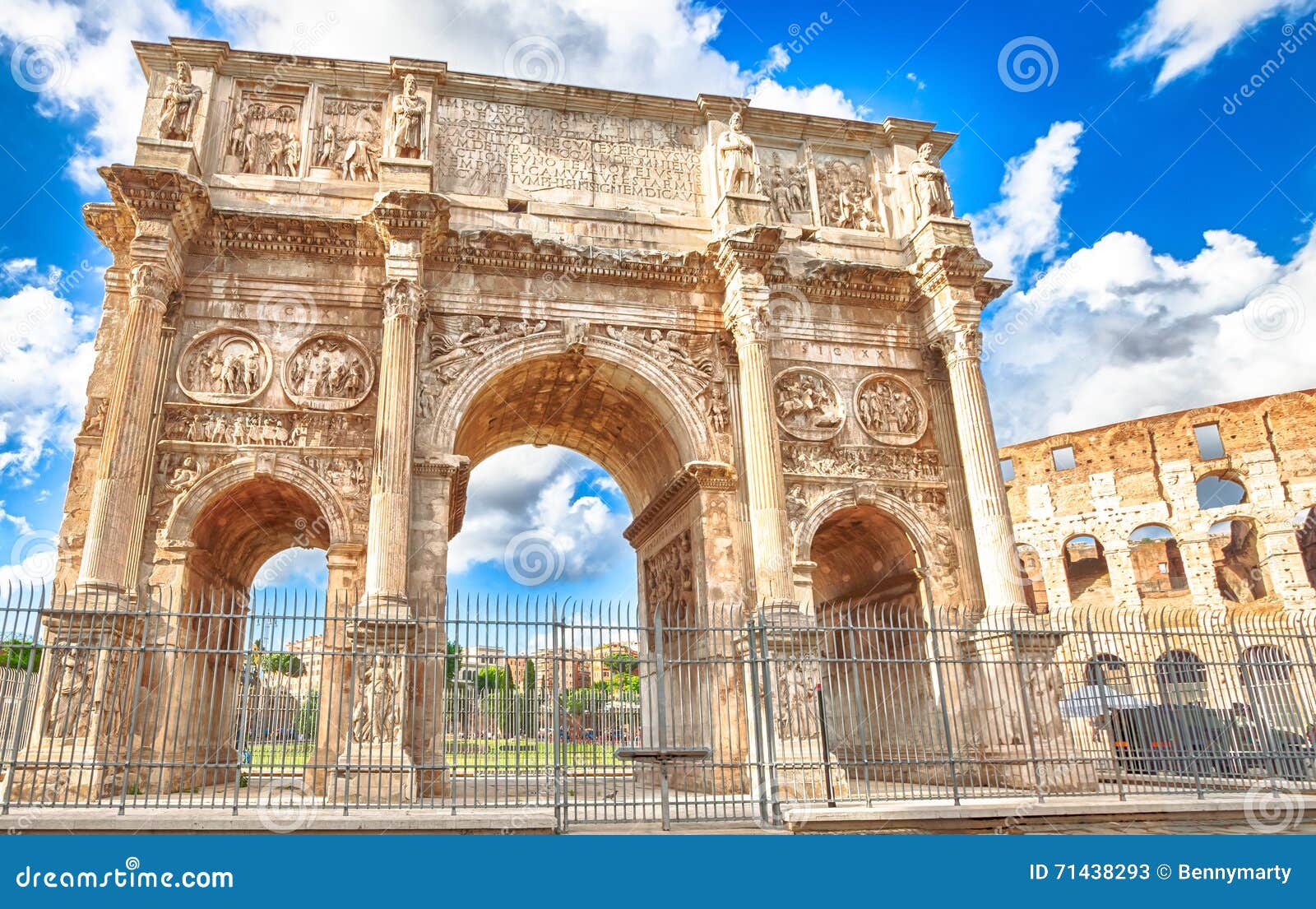 Konstantinsbogen Rom stockbild. Bild von gebäude, stadt - 71438293