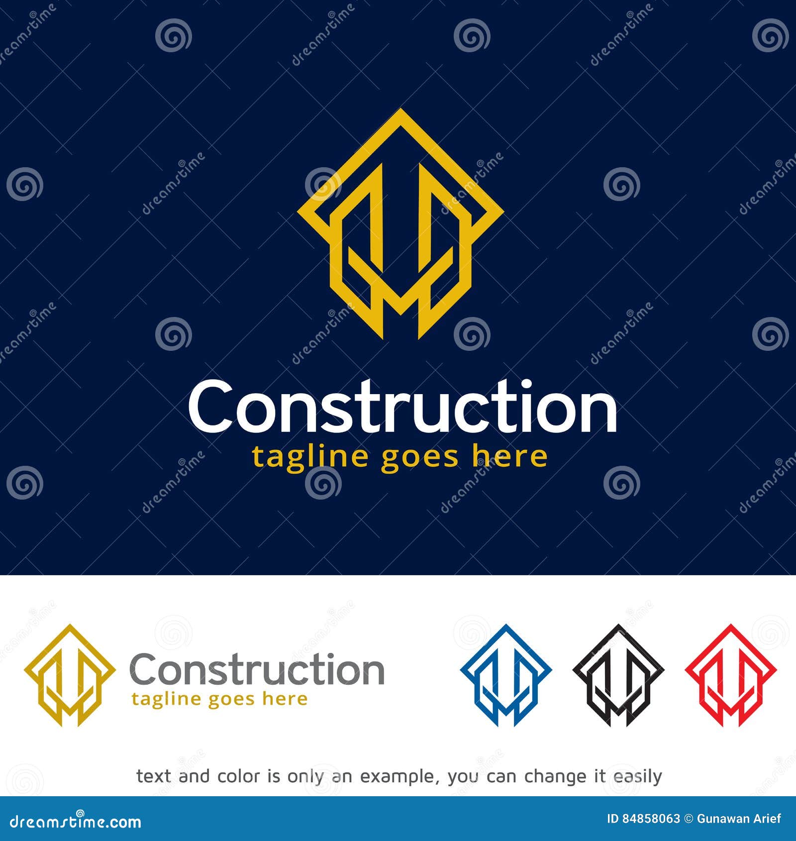 Konstruktion Logo Template Design Vector Vektor Illustrationer ...