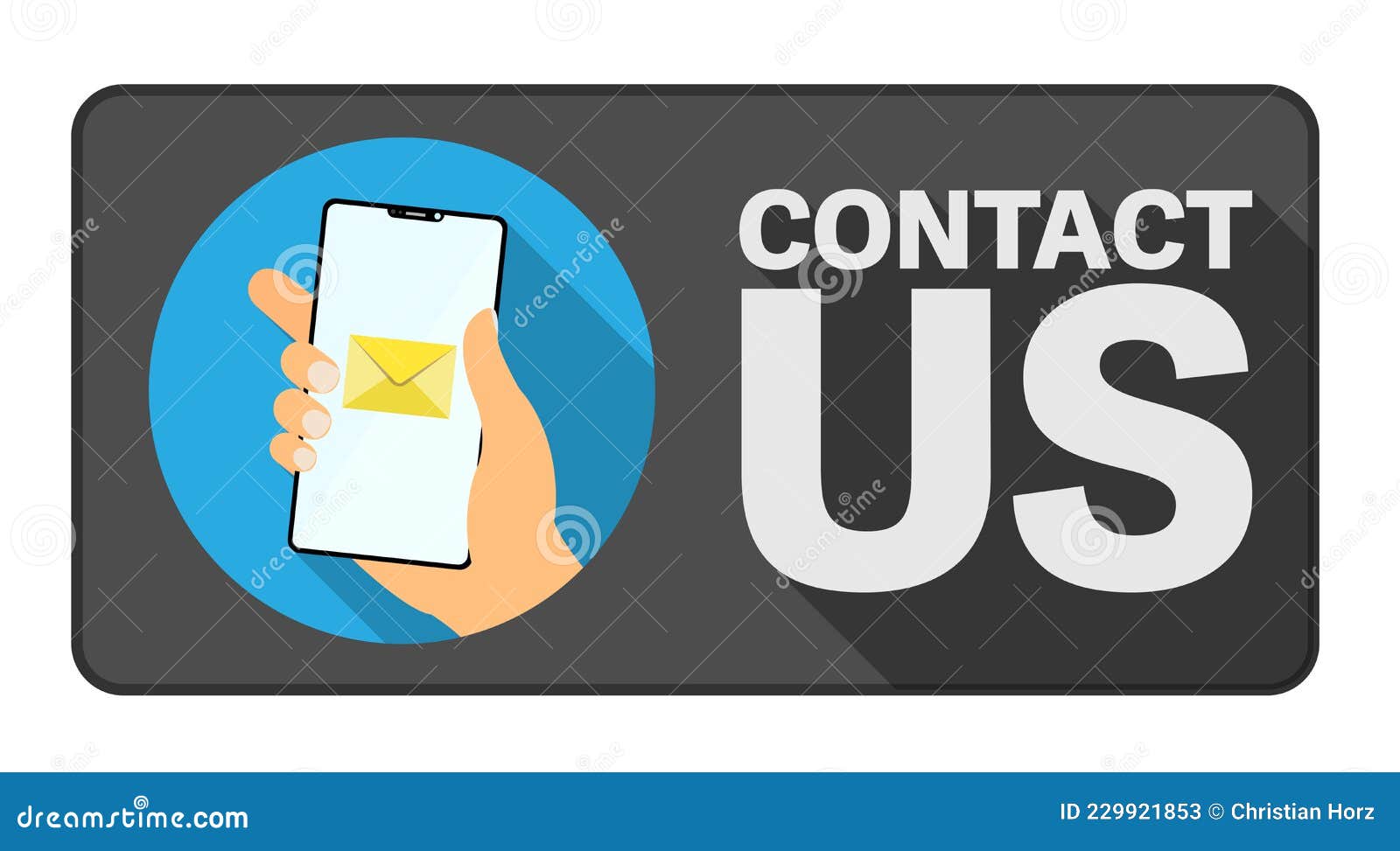 Kontakt Mit Uns Zeichen Oder Aufkleber Mit Handheld-Smartphone Vektor ...