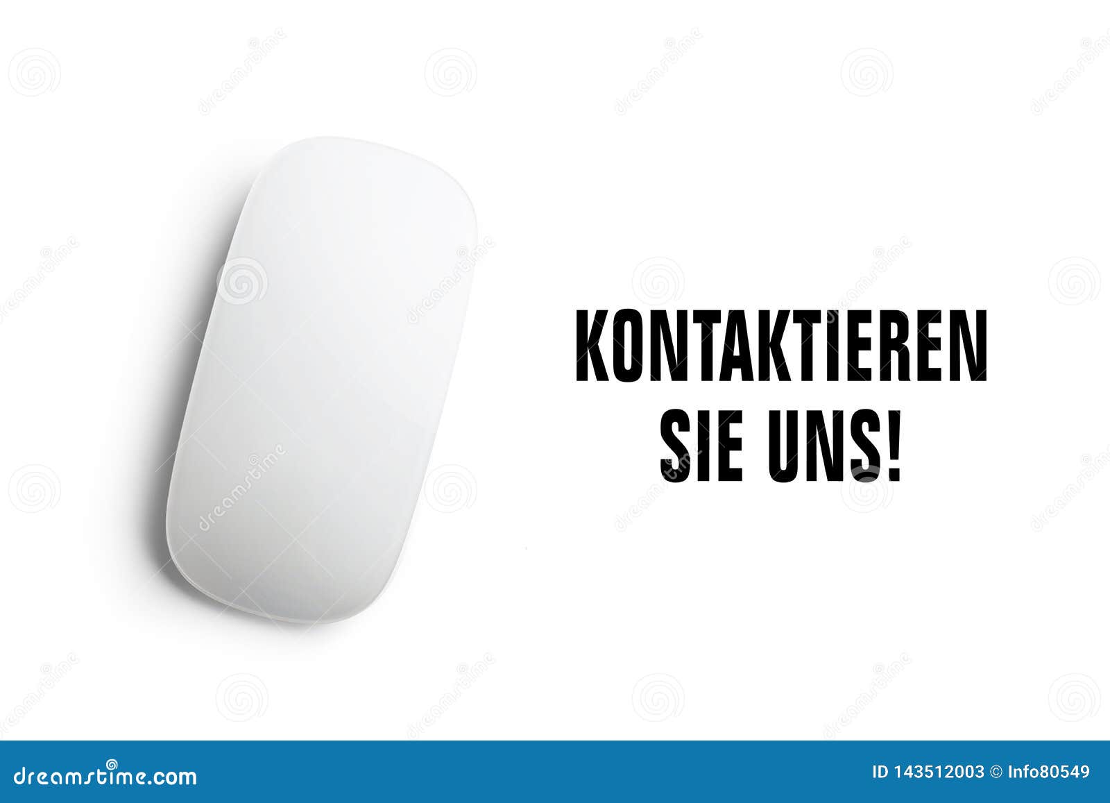 `Kontaktieren Sie Uns` Text with Mouse and a White Background ... `Kontaktieren Sie Uns` Text with Mouse and a White Background ...