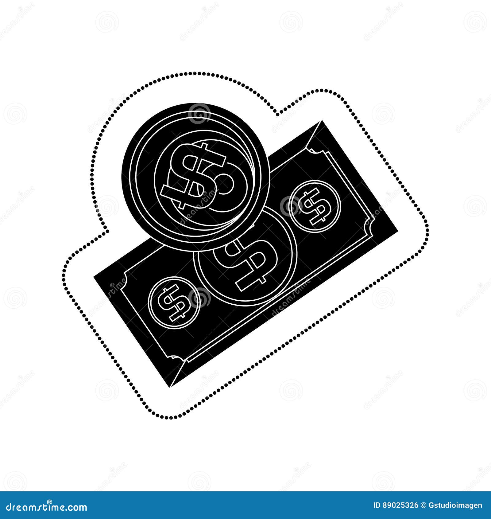 Kontanta Pengar Isolerad Symbol Stock Illustrationer - Illustration av ...