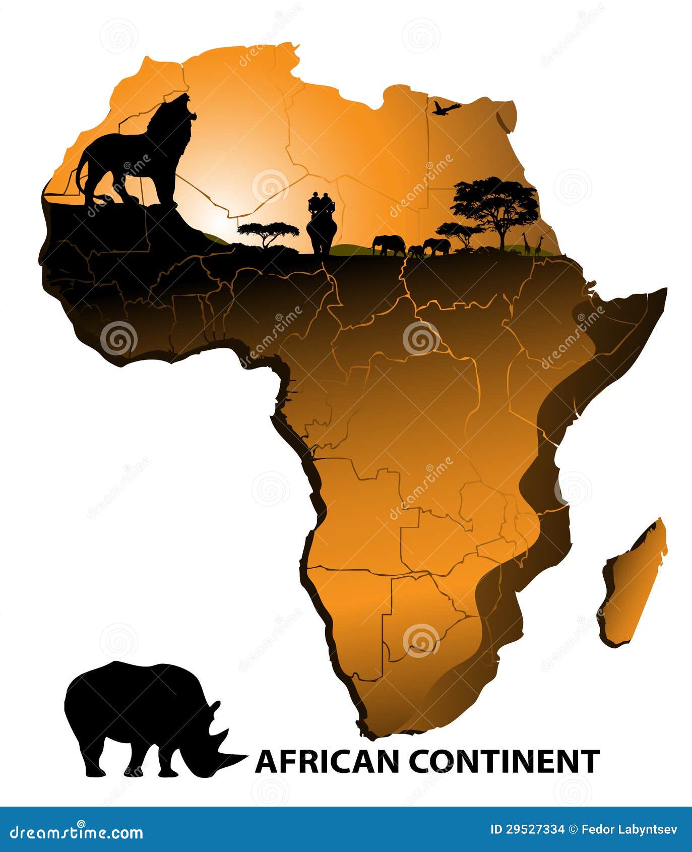 Kontinent Afrika stock abbildung. Illustration von kontinent - 29527334