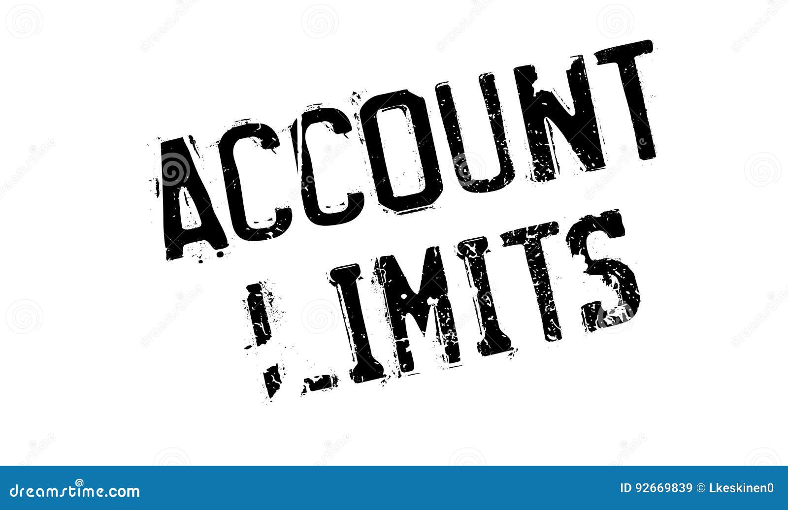 Konto begrenzt Stempel vektor abbildung. Illustration von erklärung ...