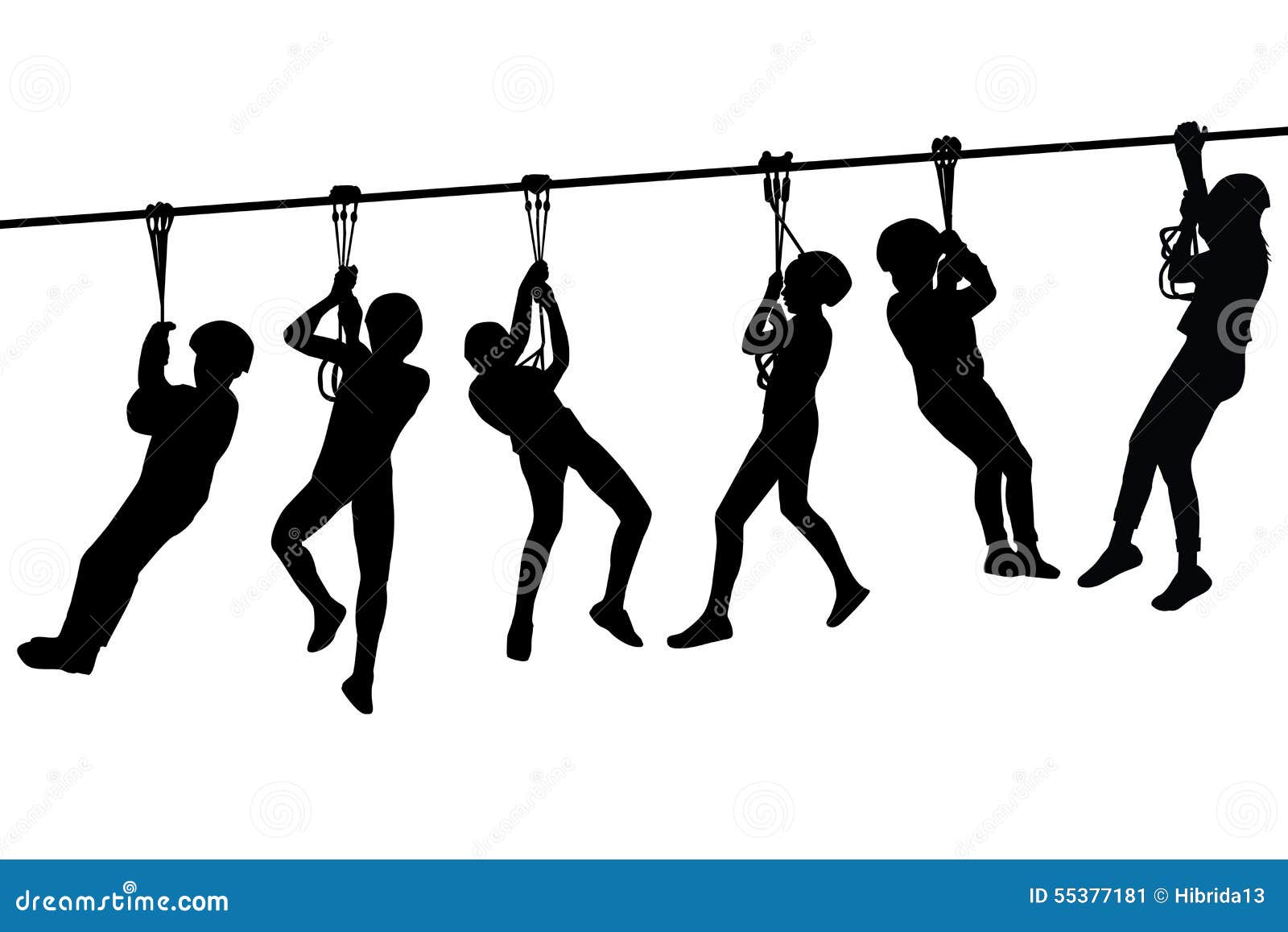 Konturer Av Barn Som Spelar Med En Tyrolean Travers Vektor ...