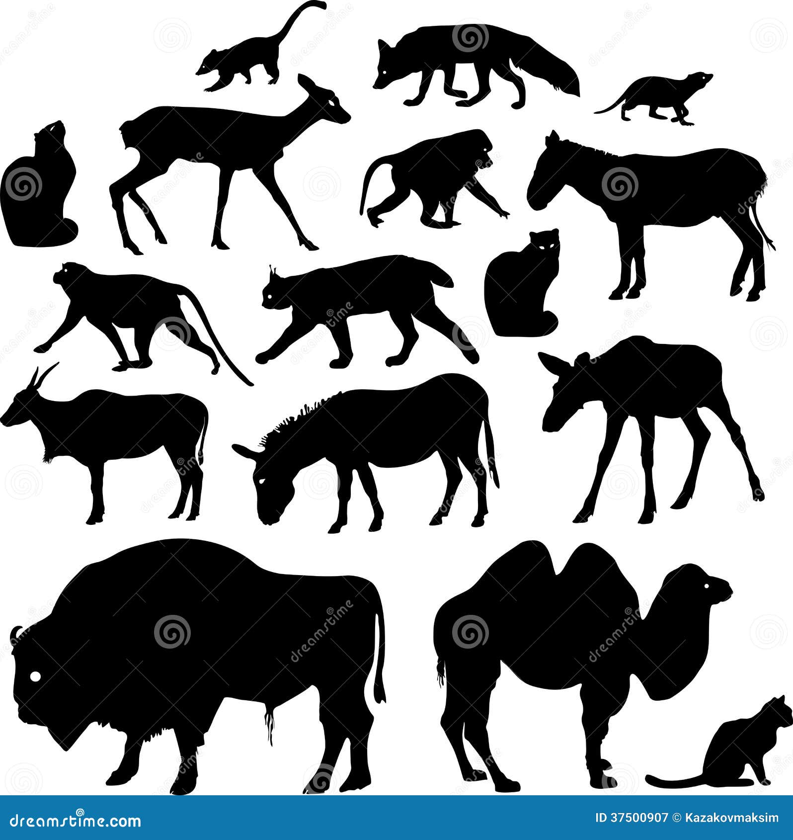 Konturer av djur stock illustrationer. Illustration av angus - 37500907