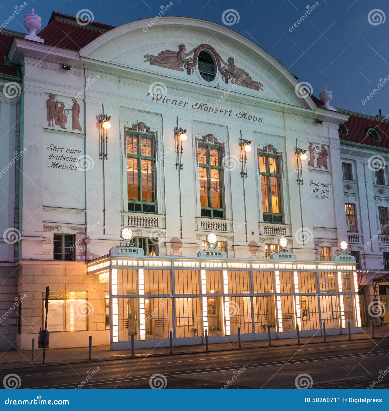 Konzerthaus Vienna at Night Stock Image - Image of landmark, place ...