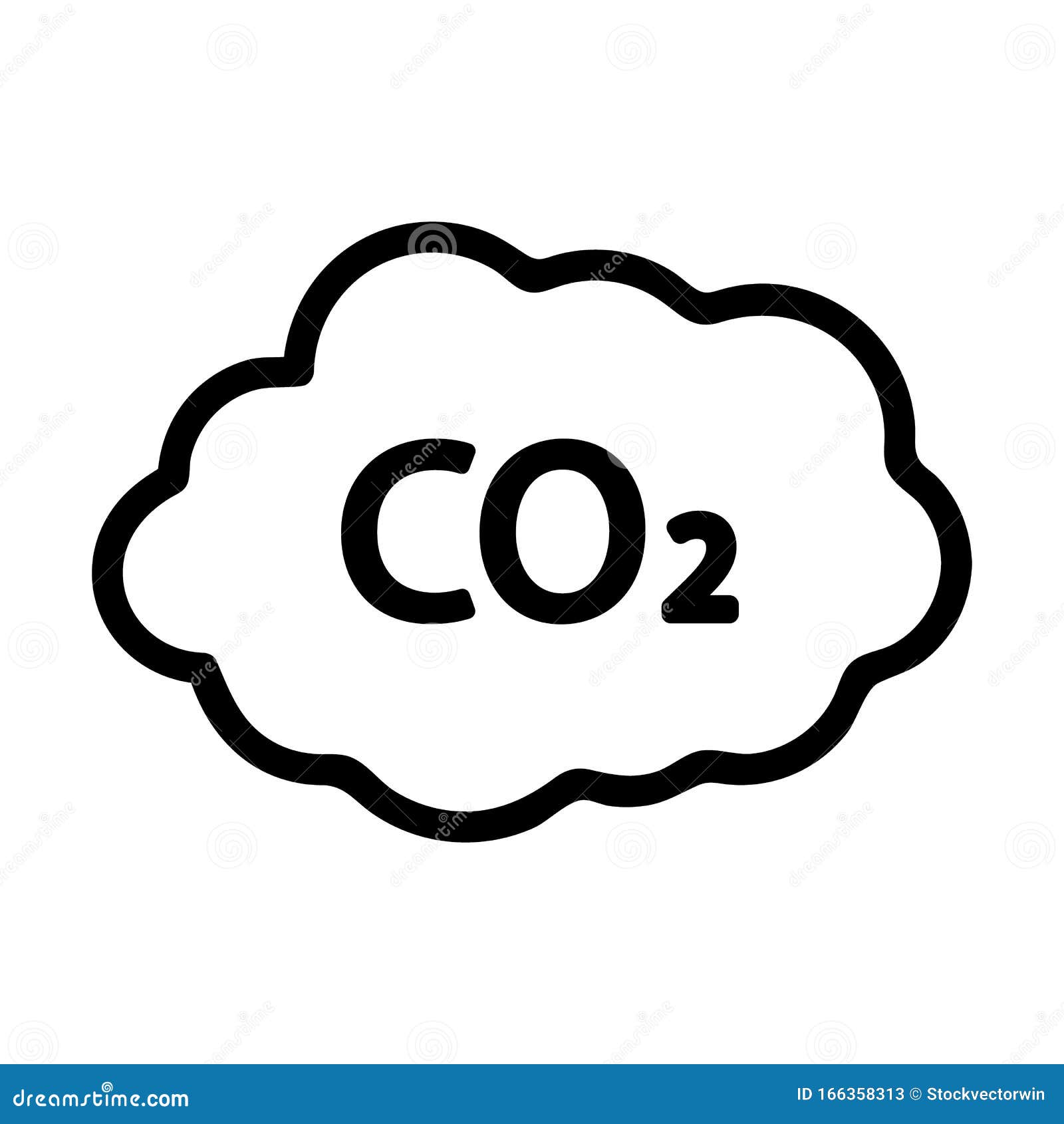 Kooldioxide-ikkervectoren Afbeelding Geïsoleerd Contoursymbool Vector ...