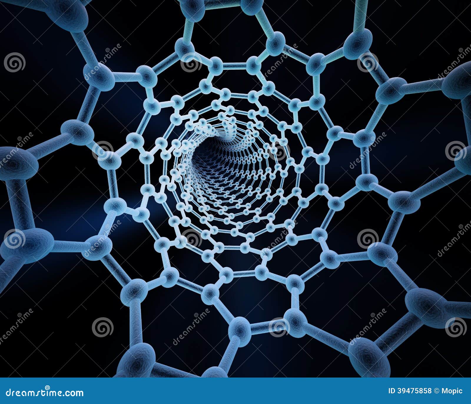 Koolstof Nanotube Structuur Stock Illustratie - Illustration of atoom ...