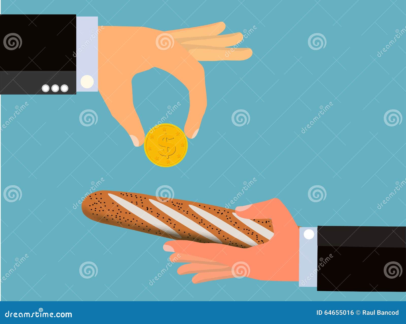 Koop en verkoop (Vector) vector illustratie. Illustration of contract ...