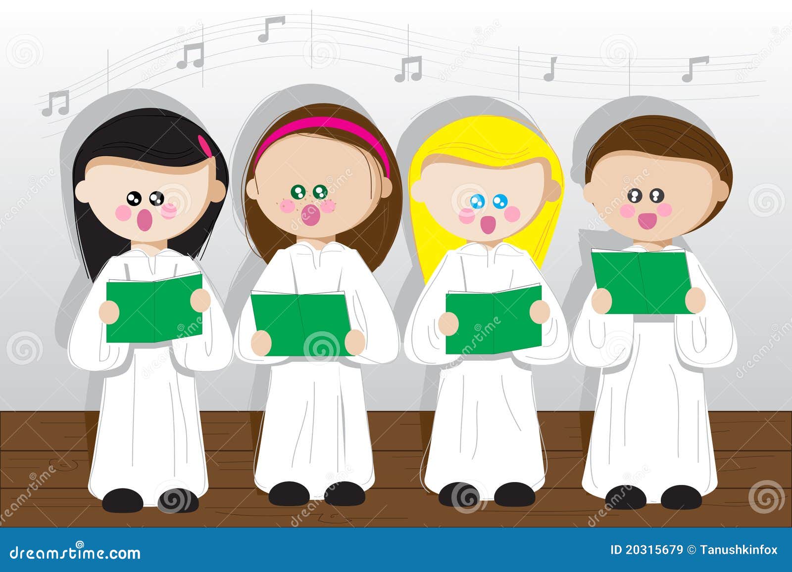 Koor van kinderen vector illustratie. Illustration of kinderen - 20315679