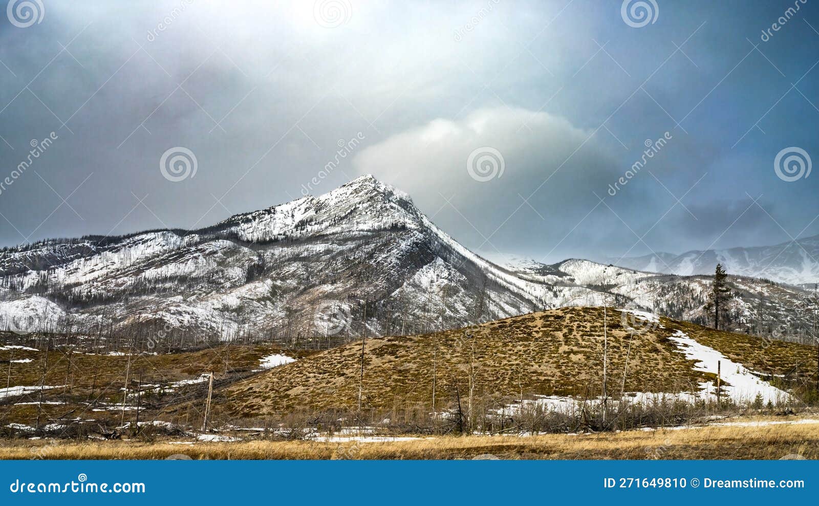 Kootenay Plains Landscape at Clouds Sky Edge Stock Photo - Image of ...