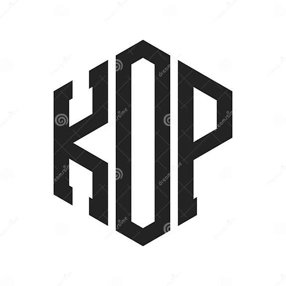 KOP Logo Design. Initial Letter KOP Monogram Logo Using Hexagon Shape ...