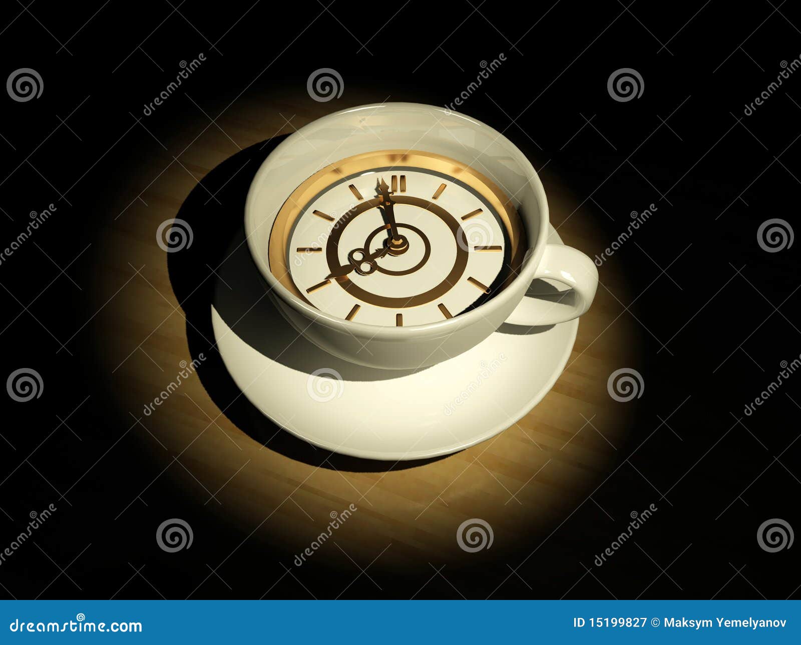 Kop met klok. Acht uur stock illustratie. Illustration of notulen ...