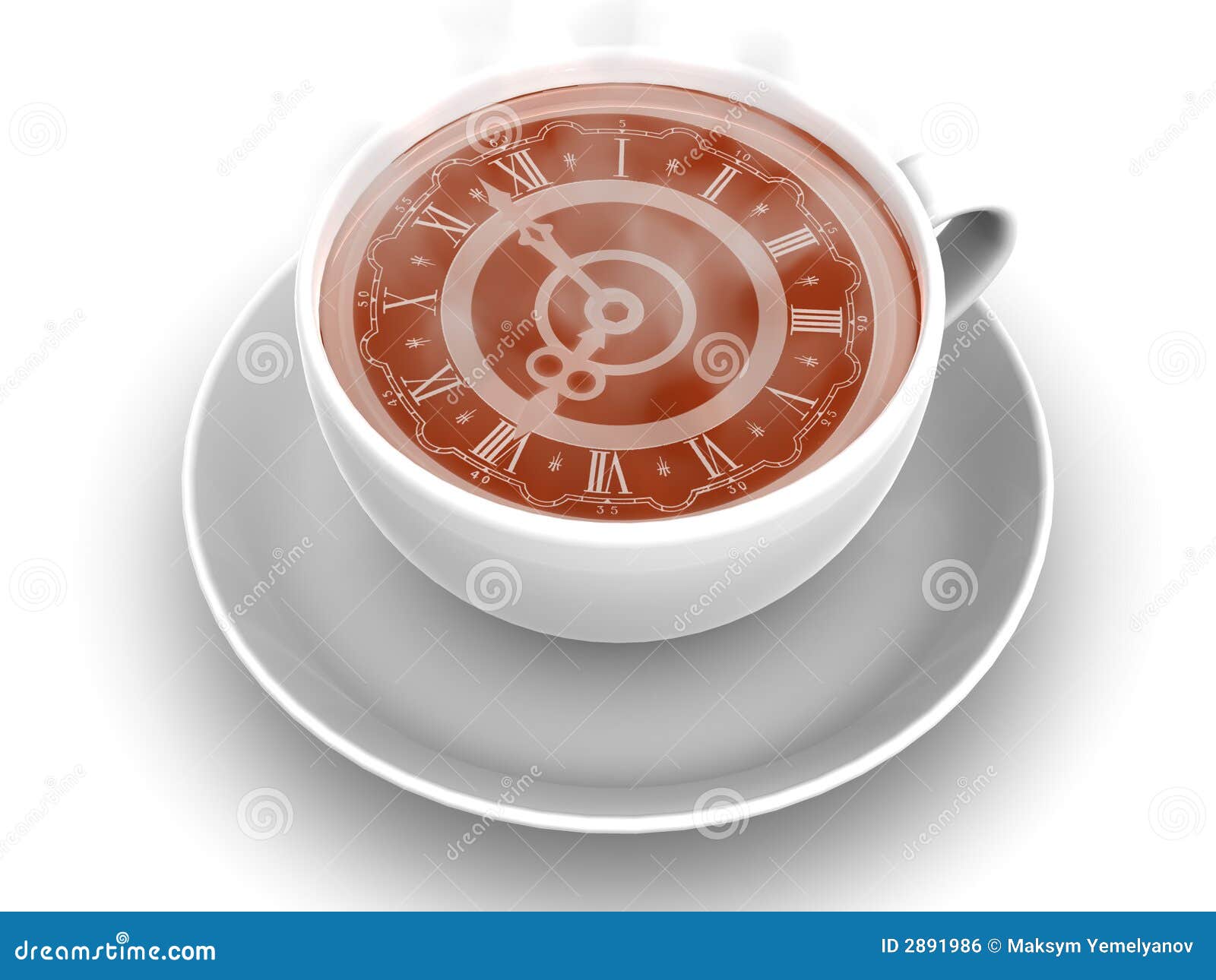 Kop met klok. Acht uur stock illustratie. Illustration of uurwerk - 2891986