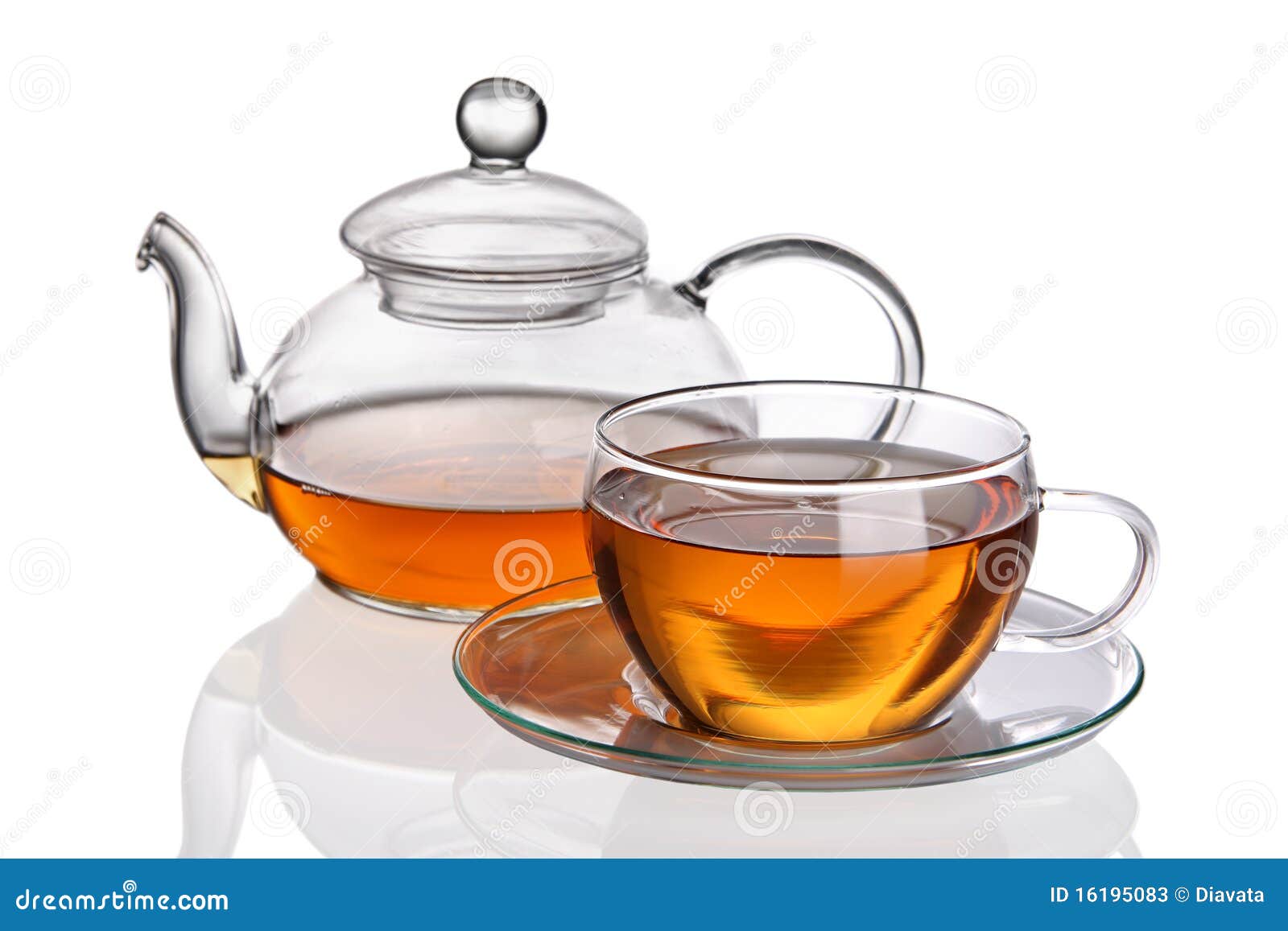 Kop thee met theepot stock afbeelding. Image of schot - 16195083