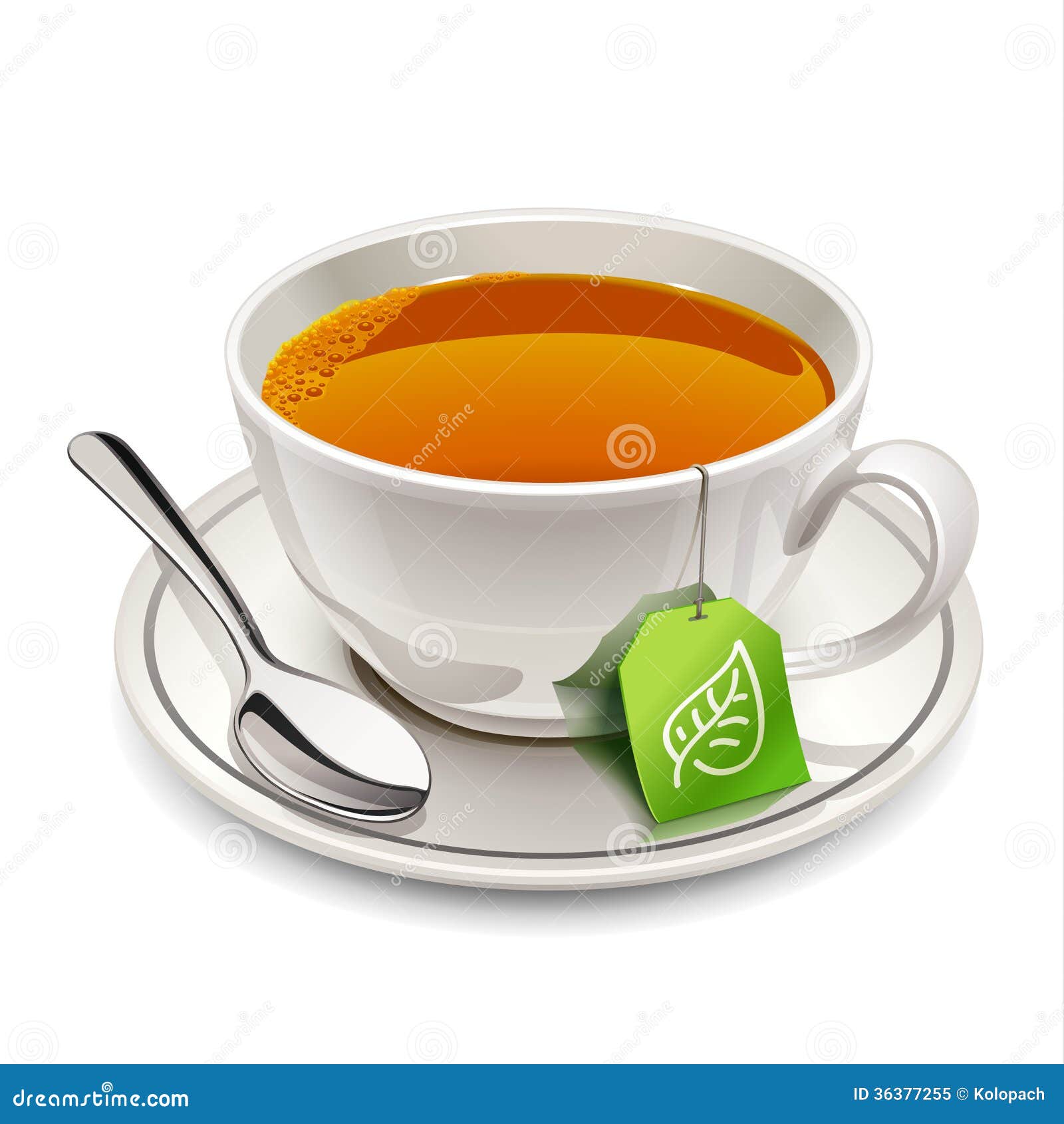 Kop thee met theezakje vector illustratie. Illustration of gezondheid ...