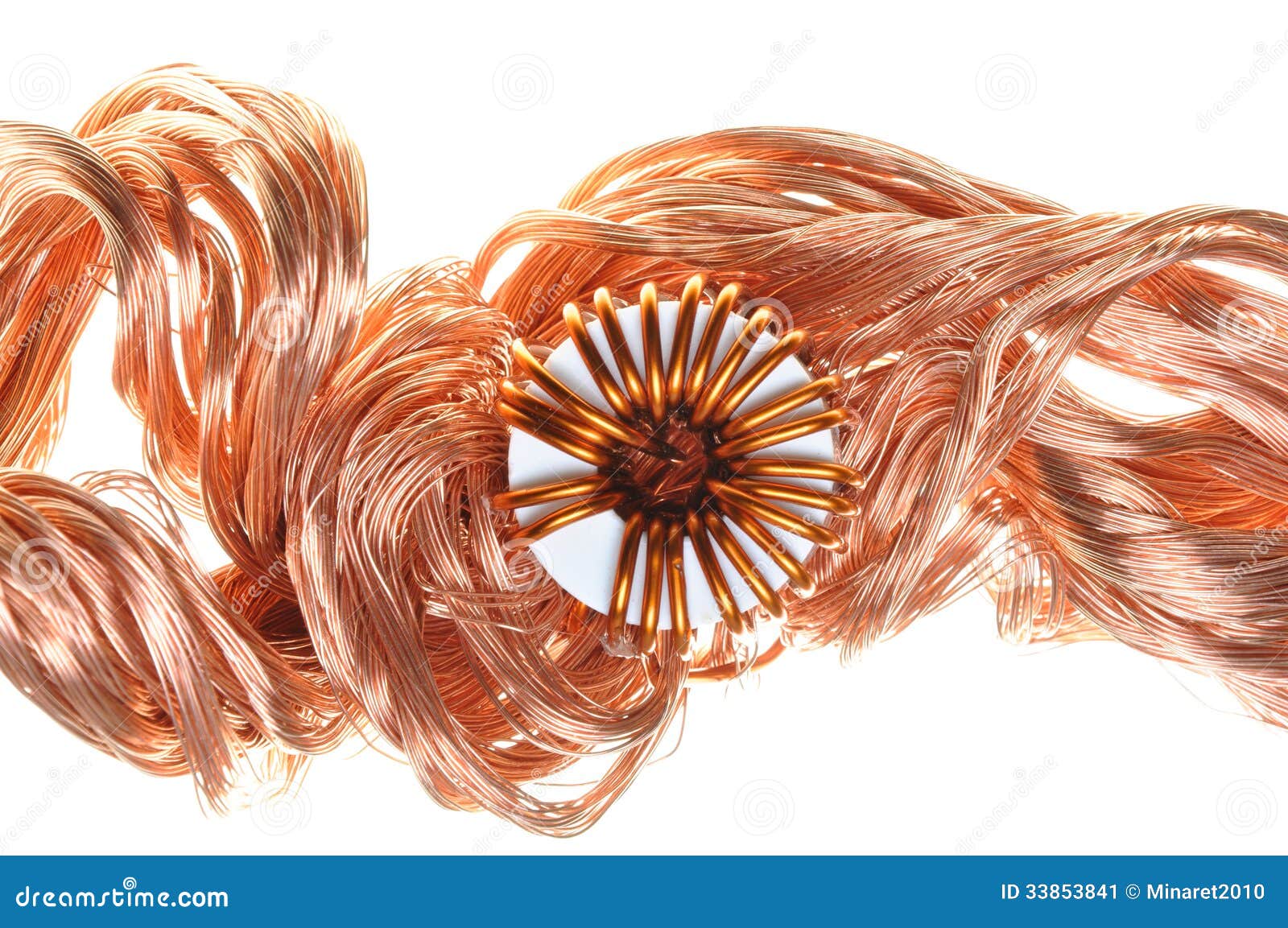 Koperdraad met rol stock afbeelding. Image of idee, kern - 33853841