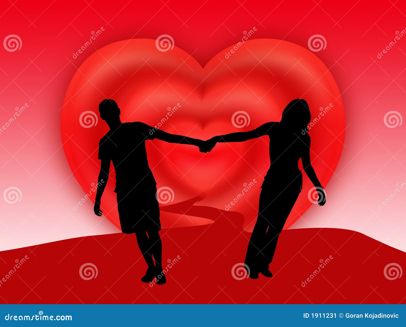 Koppel hand in hand status stock illustratie. Illustration of ...