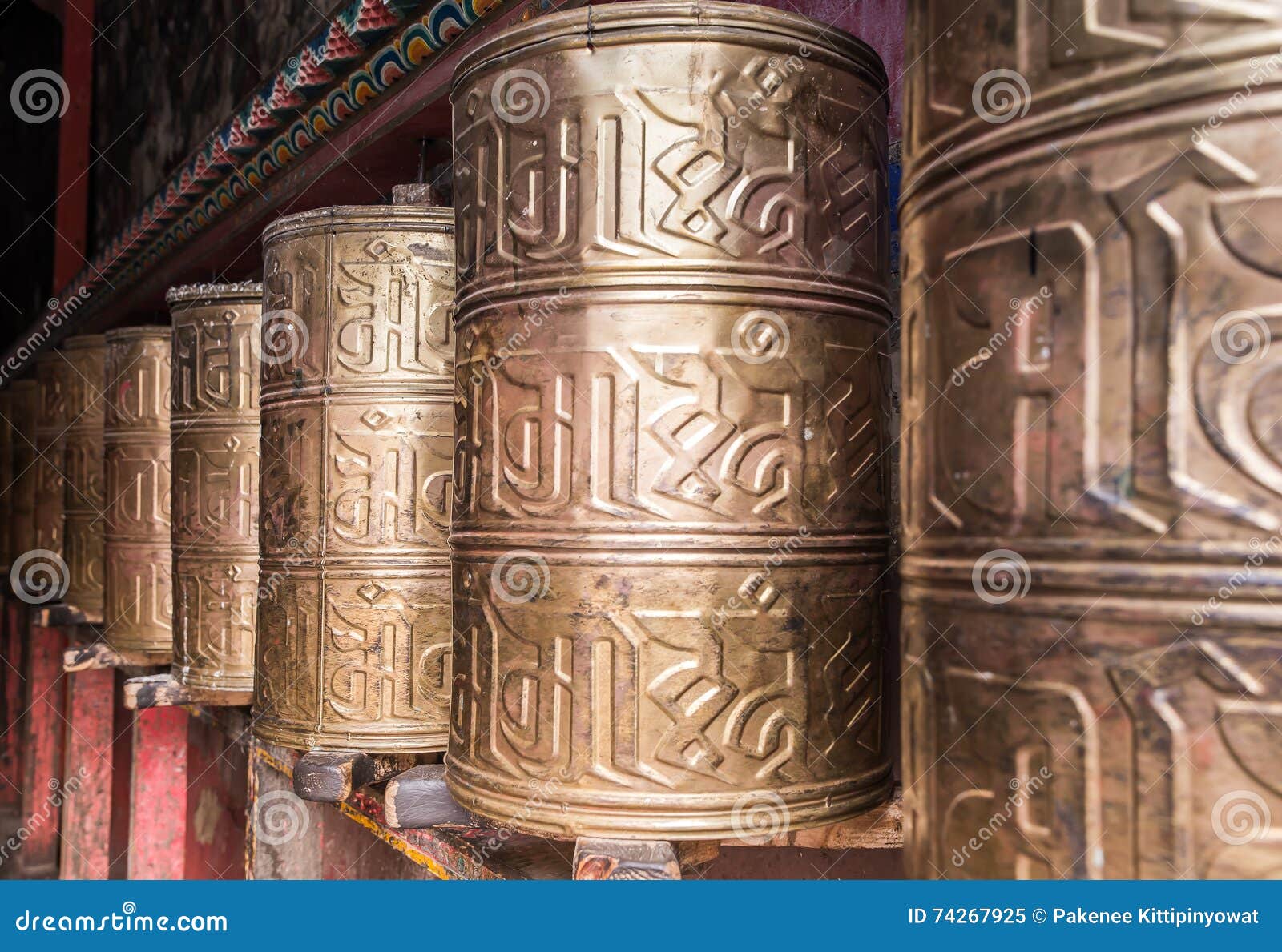 Kora Prayer wheels stock image. Image of blessing, buddhist - 74267925
