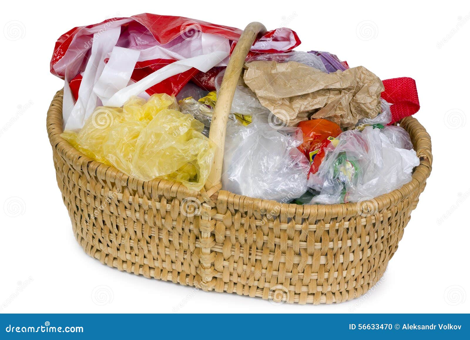 Korb mit Plastikabfall stockfoto. Bild von ökologie, voll - 56633470