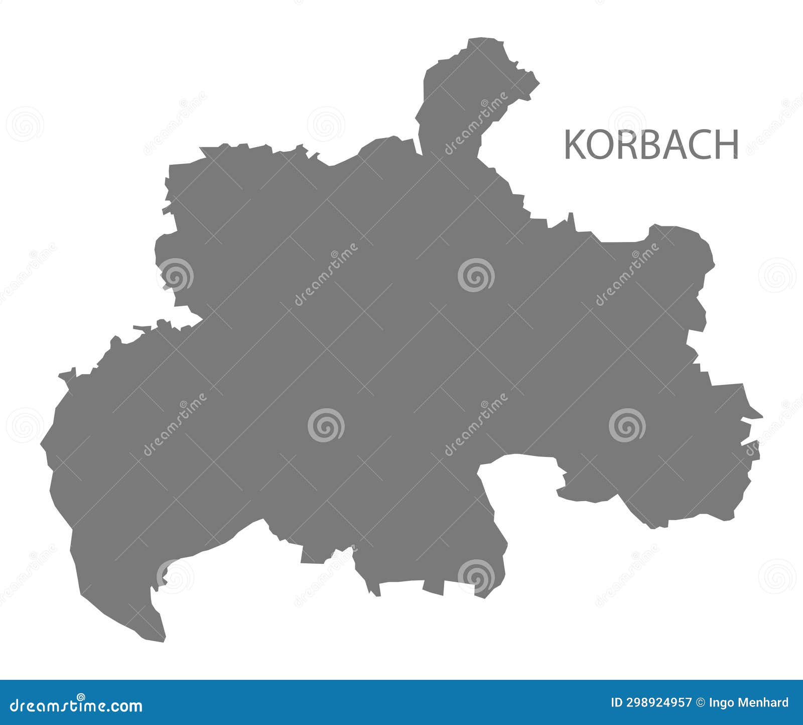 Korbach German City Map Grey Illustration Silhouette Shape Stock ...