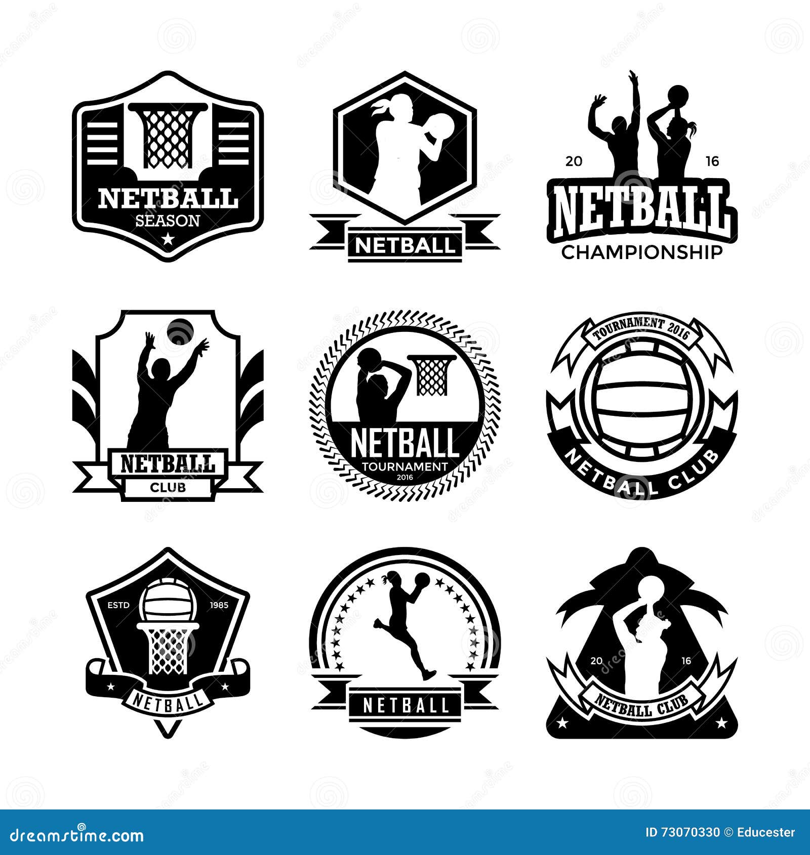 Korbball-Vektor-Ikonen 24 stock abbildung. Illustration von festgelegt ...