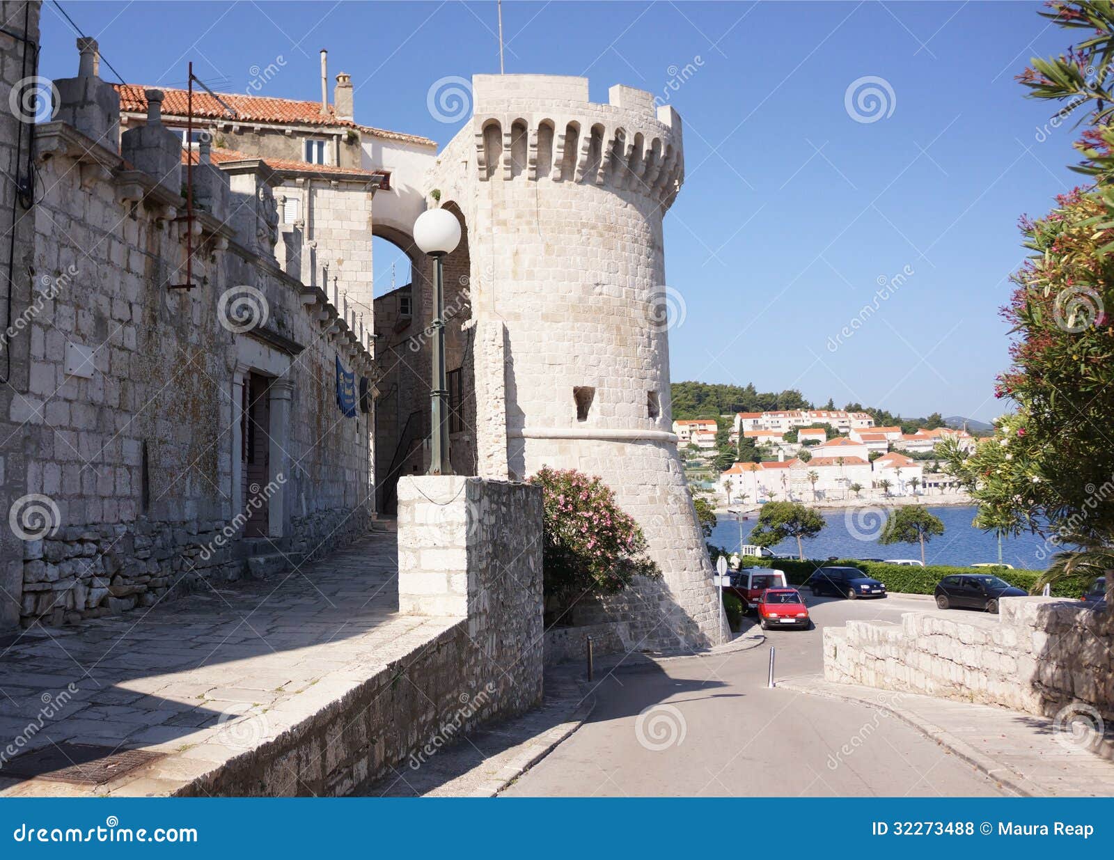 Korcula Tower stock photo. Image of castle, dalmatian - 32273488