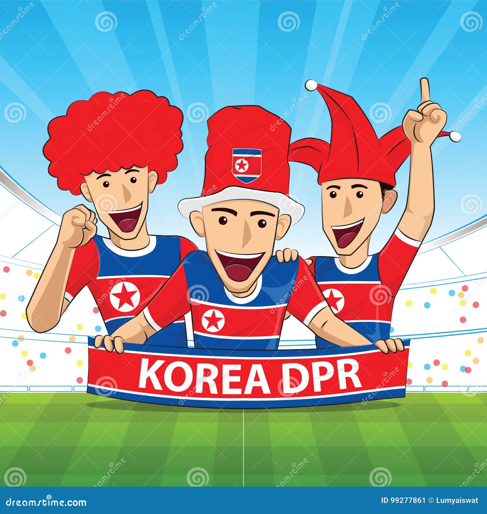 Korea dpr football support stock vector. Illustration of celebration ...