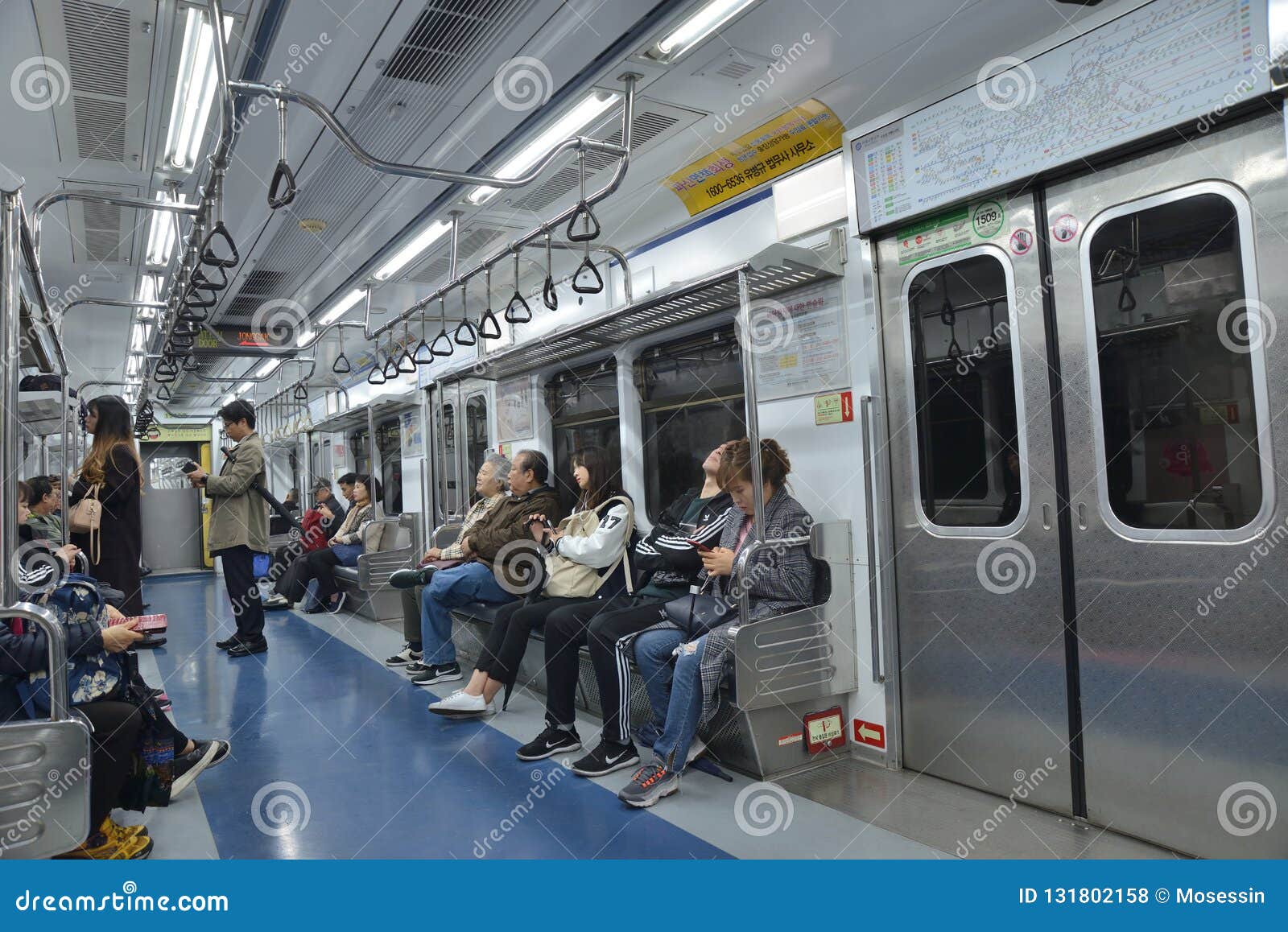 Korea Metro Train Compartment Editorial Stock Photo - Image of metro ...