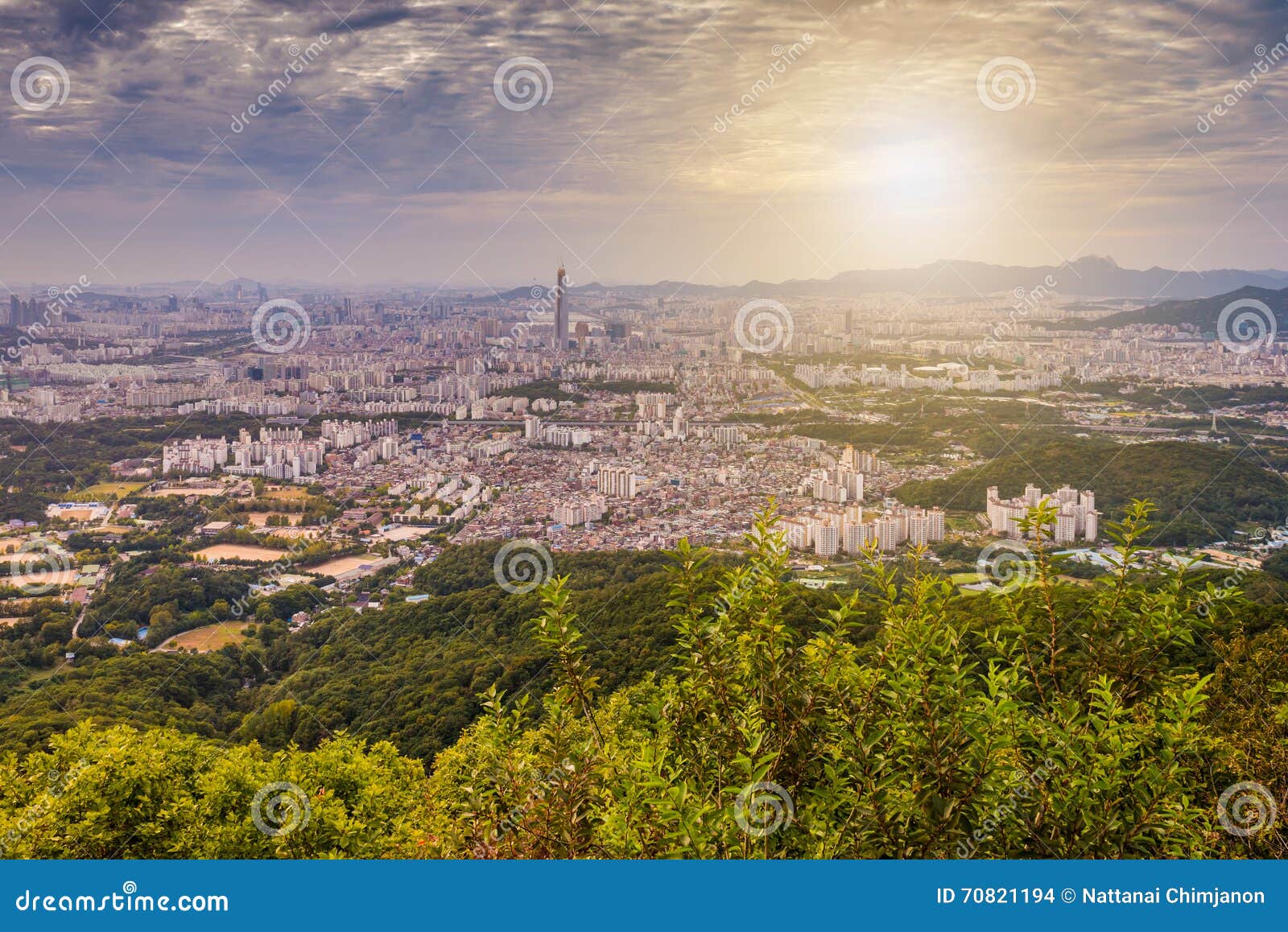 Korea,Sunset of Seoul City Skyline. Stock Photo - Image of skyline ...