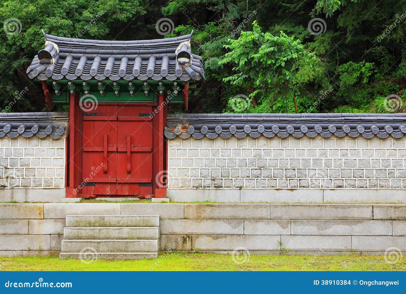 Korea Traditional Architecture Wall Stock Photo - Image of classic ...