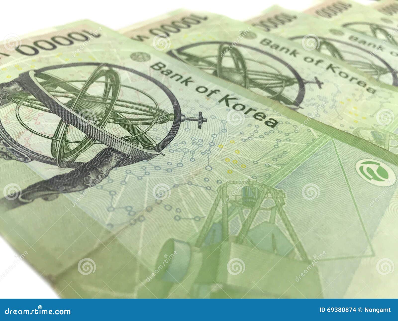 Korea Won Banknotes,print Material Stock Photo - Image of material ...
