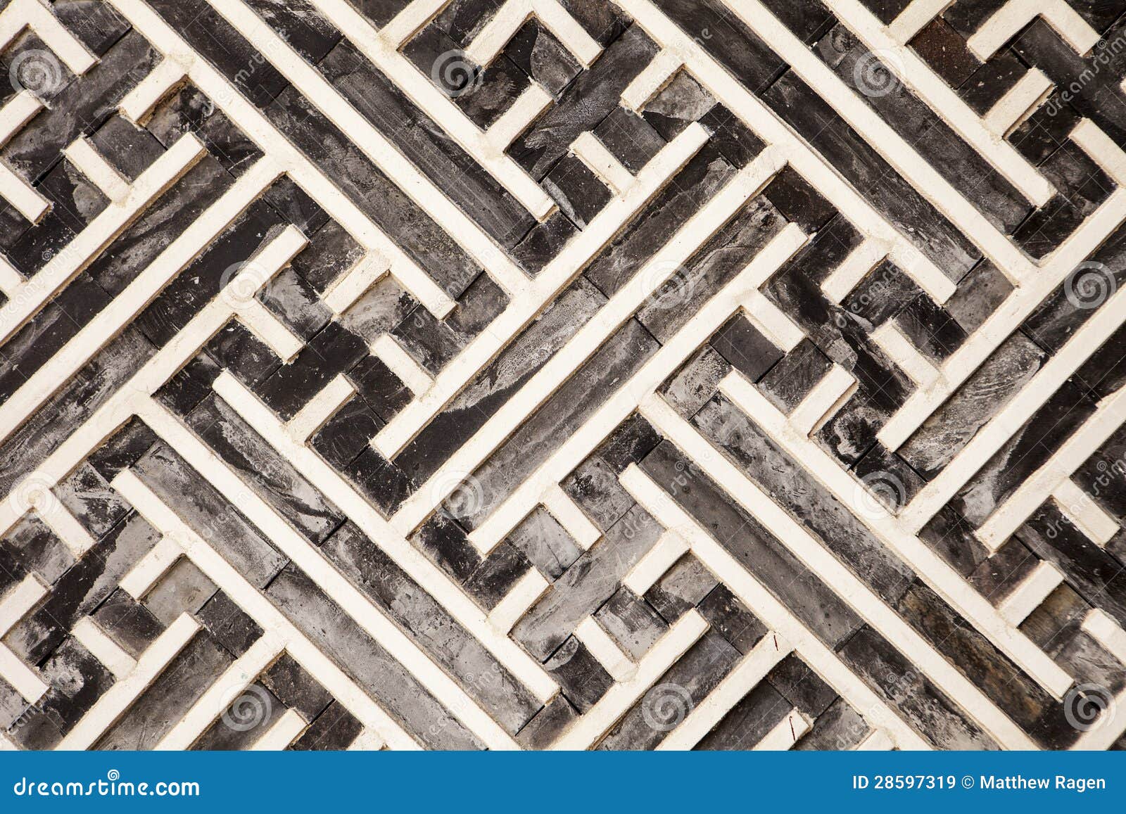 Koreaans Geometrisch Patroon in Hout Stock Afbeelding - Image of ...