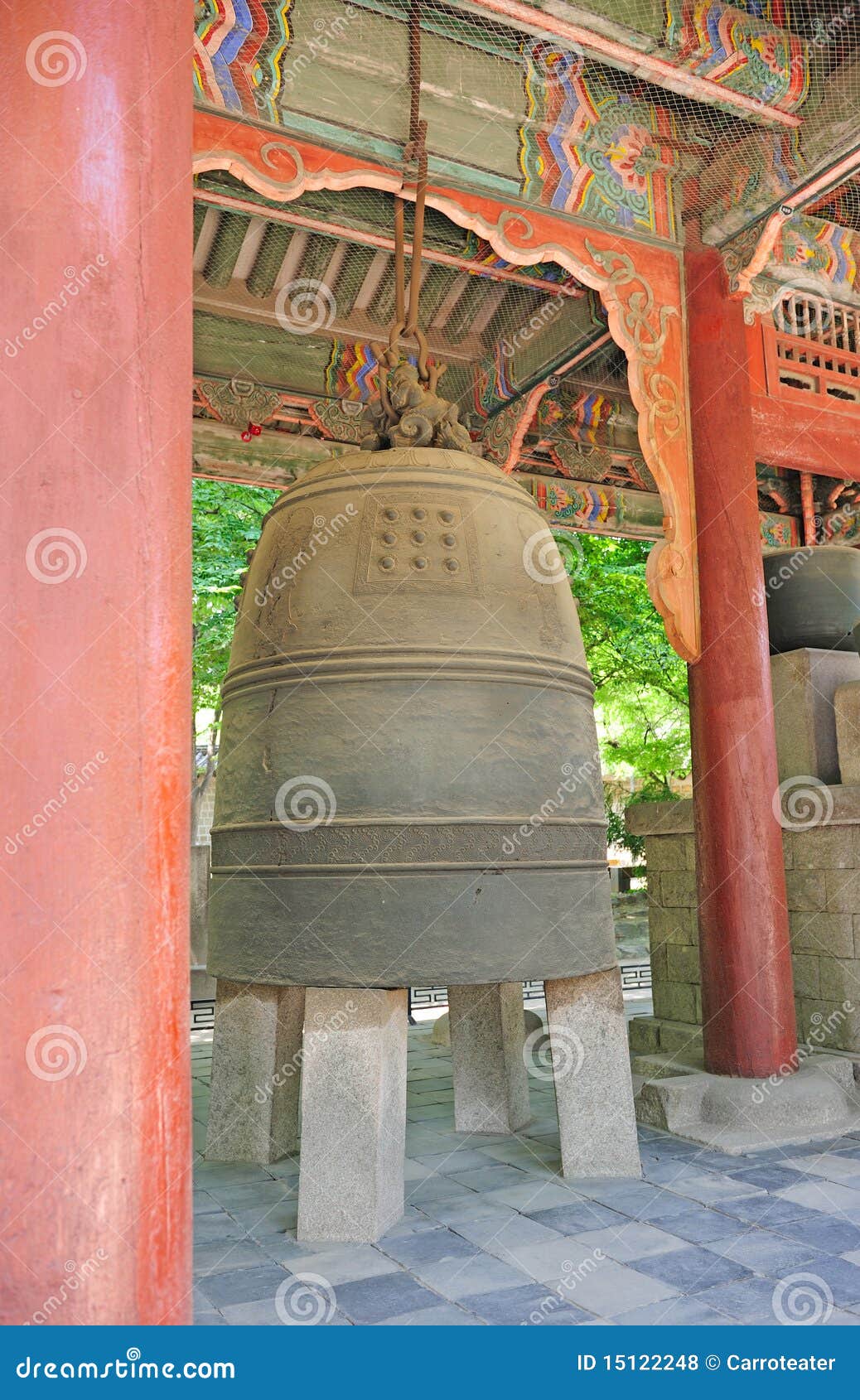 Korean ancient bell stock photo. Image of prayer, bronze - 15122248