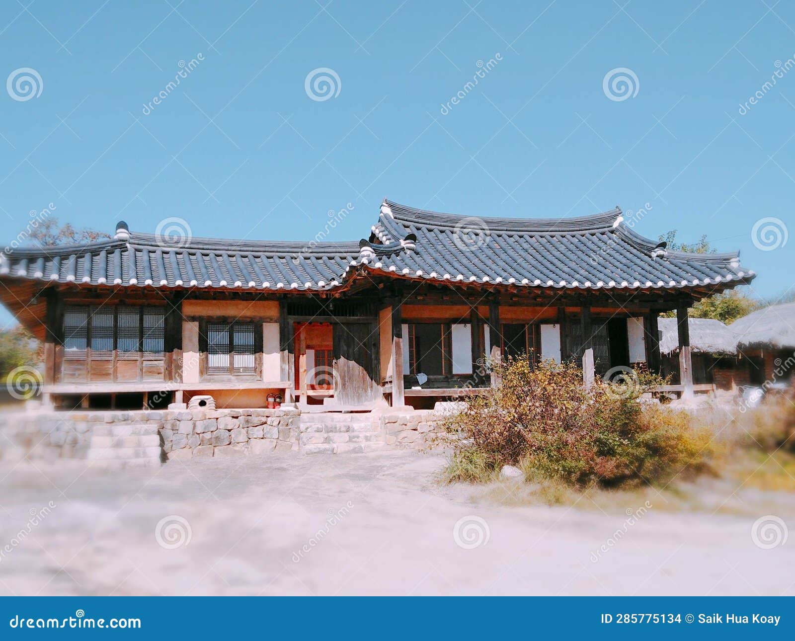 Korean Ancient Hanok House Traditional Stock Photo - Image of shrine ...
