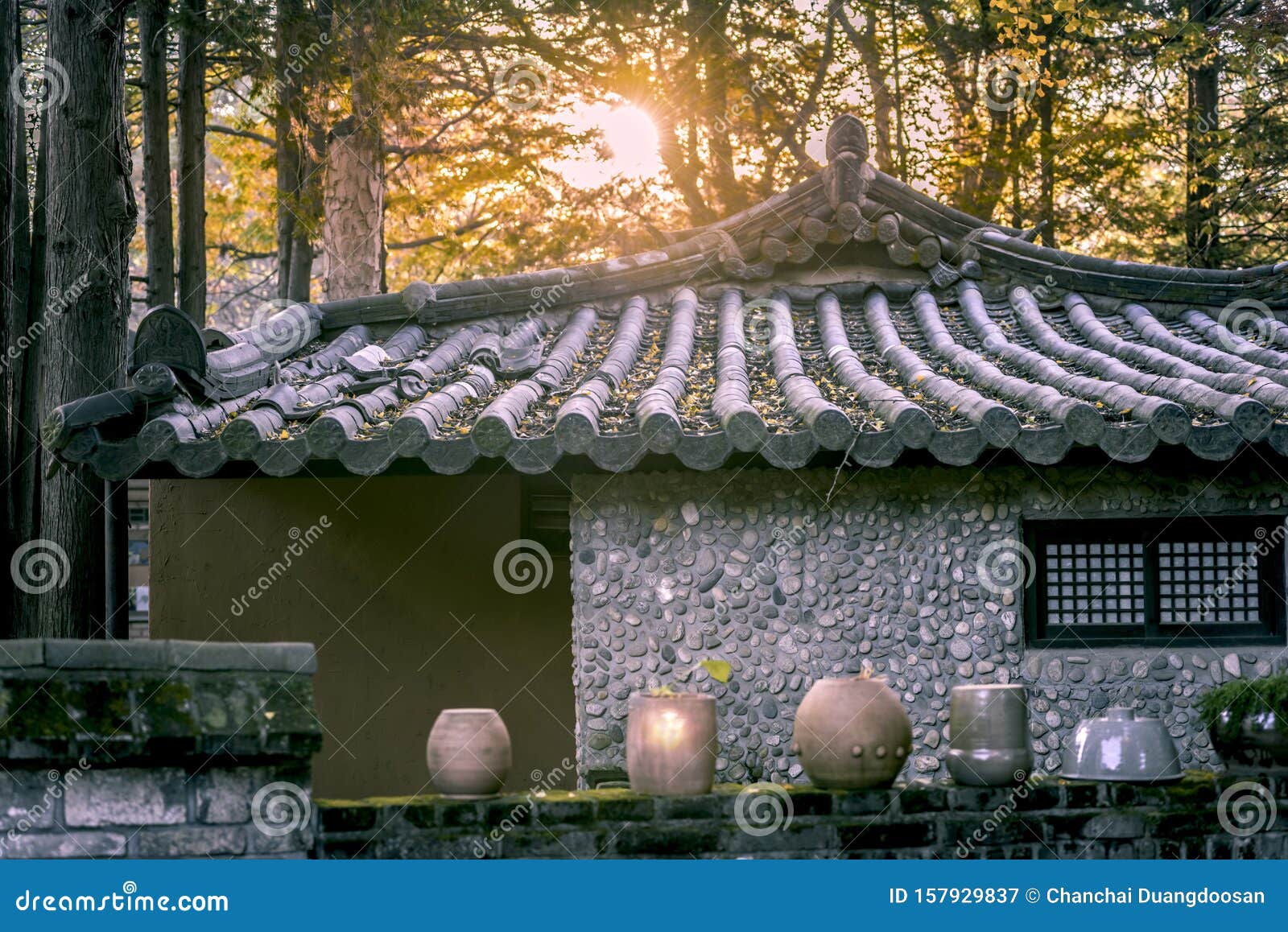 Korean Ancient House on Nami Island Stock Image - Image of home ...