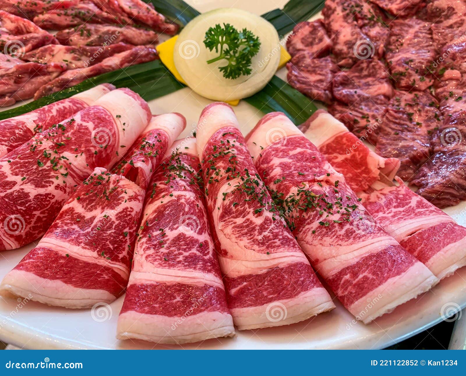 Korean Beef Barbecue Grill Sampler - Brisket Stock Photo - Image of ...