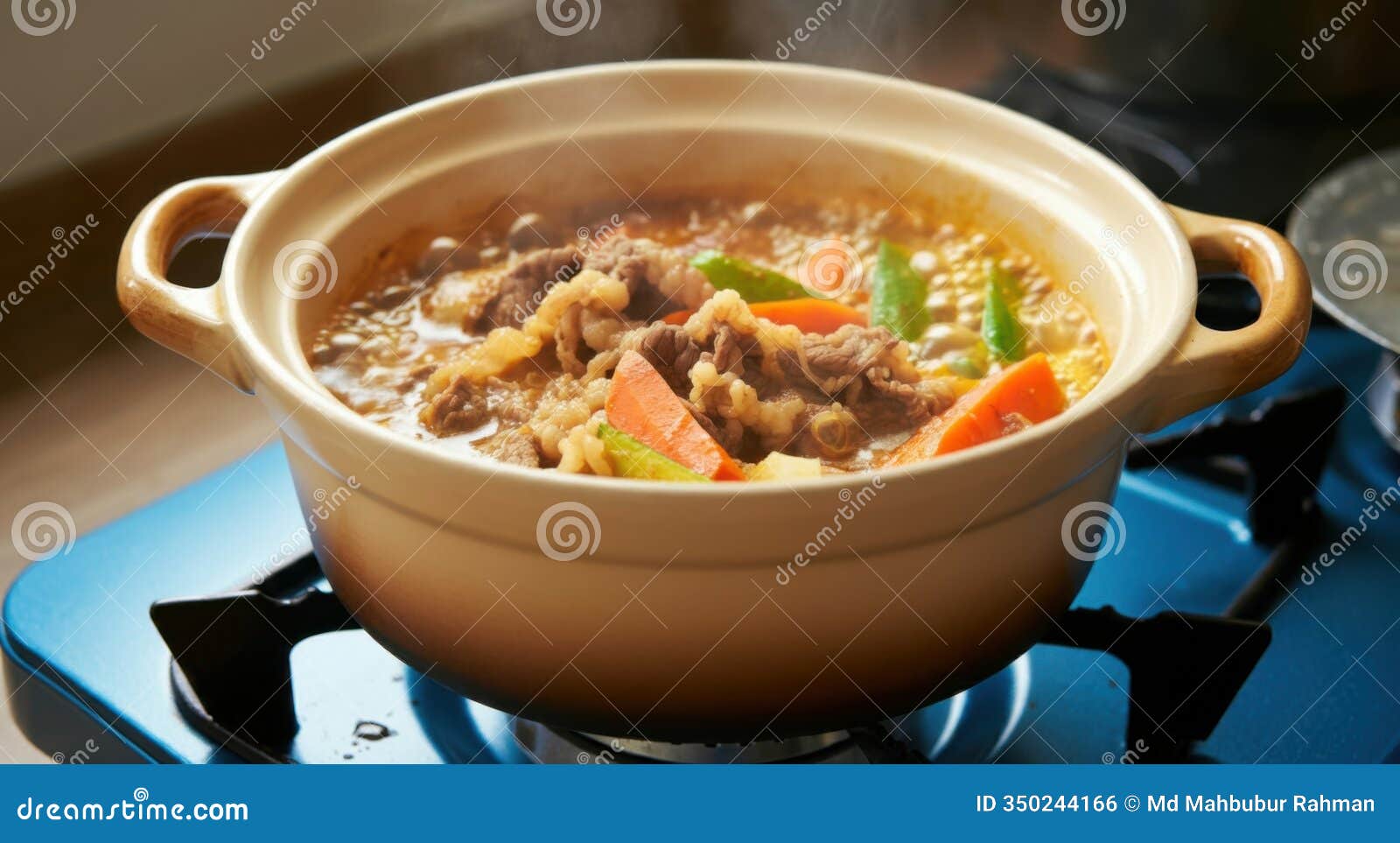 Korean Beef Stew (Jjigae) Cooking Stock Illustration - Illustration of ...