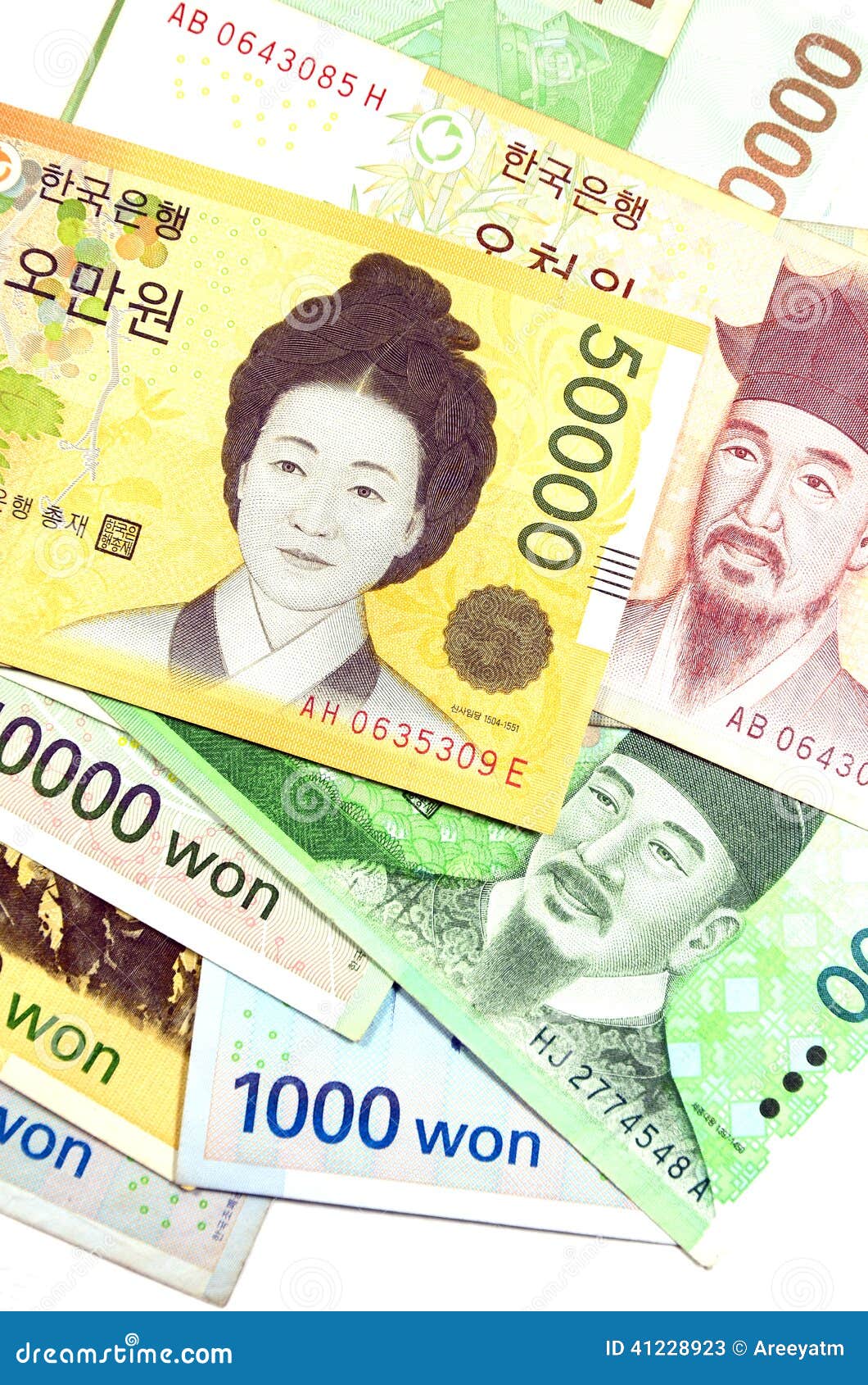 Korean Currency. stock image. Image of banking, closeup - 41228923