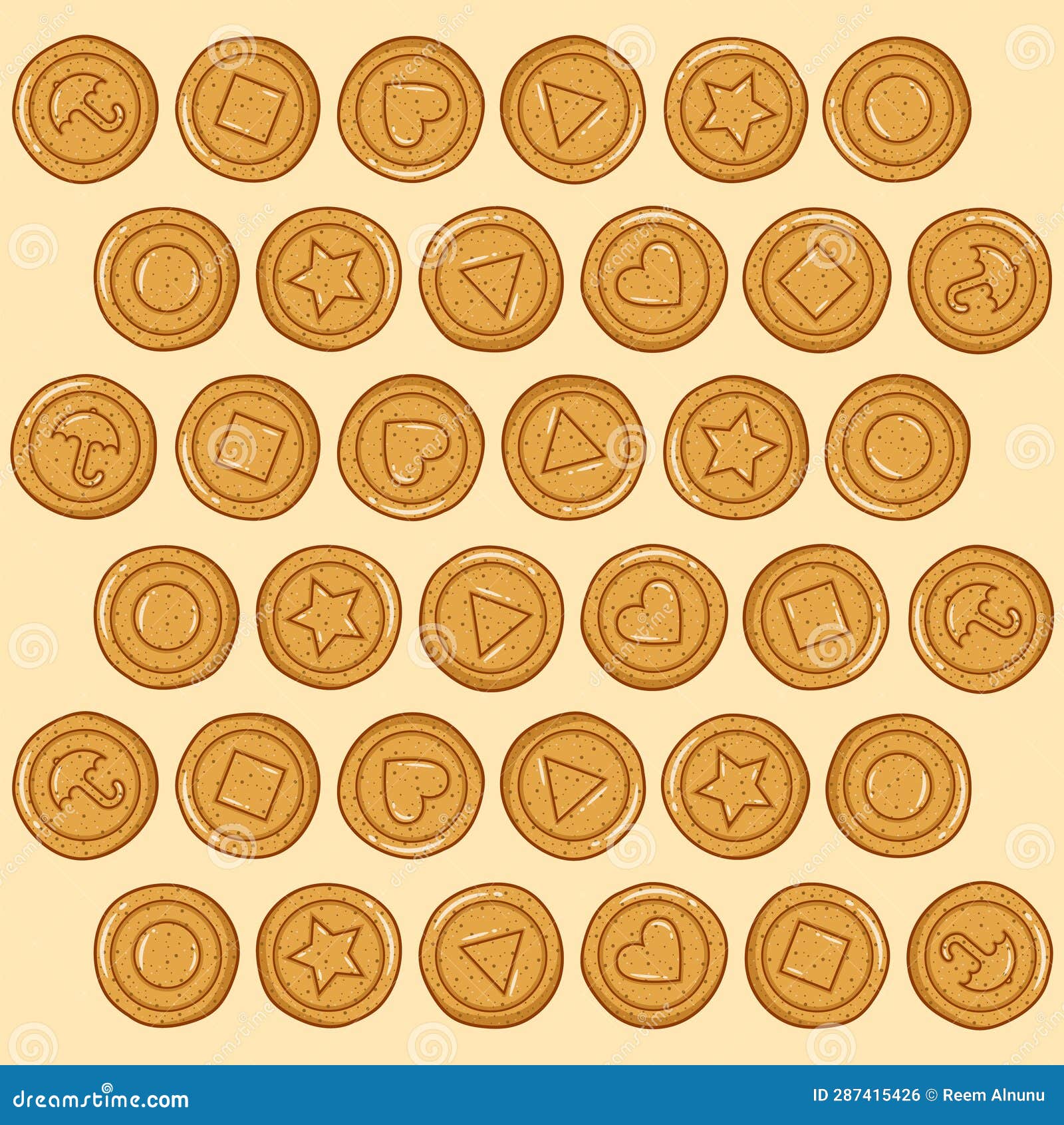 Korean Dalgona Candy Shape Drawing Stock Vector - Illustration of ...