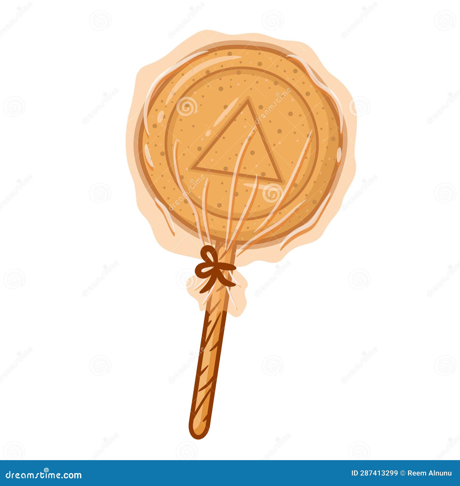 Korean Dalgona Candy Shape with Wrap and Stick Stock Vector ...