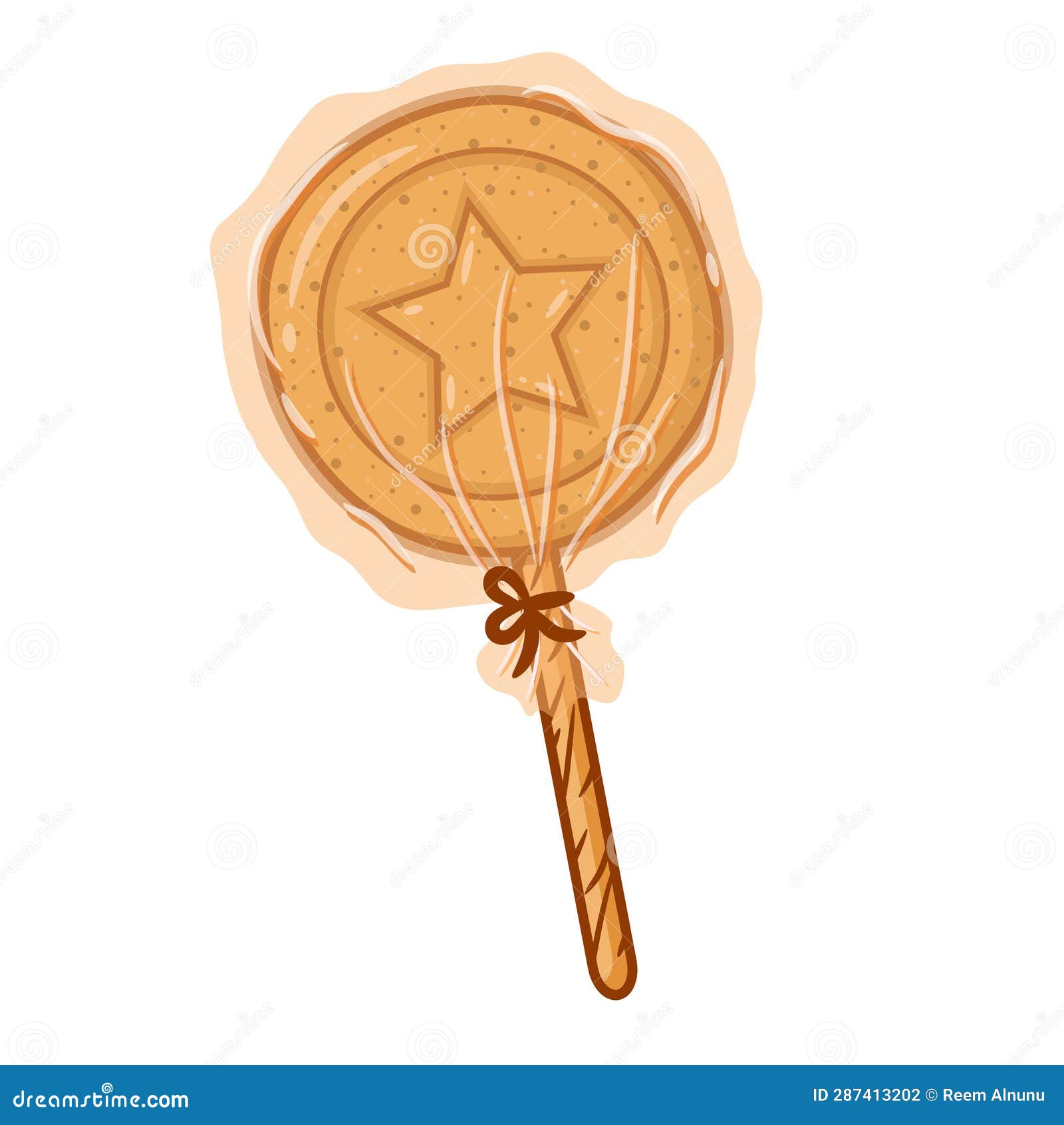 Korean Dalgona Candy Shape with Wrap and Stick Stock Vector ...