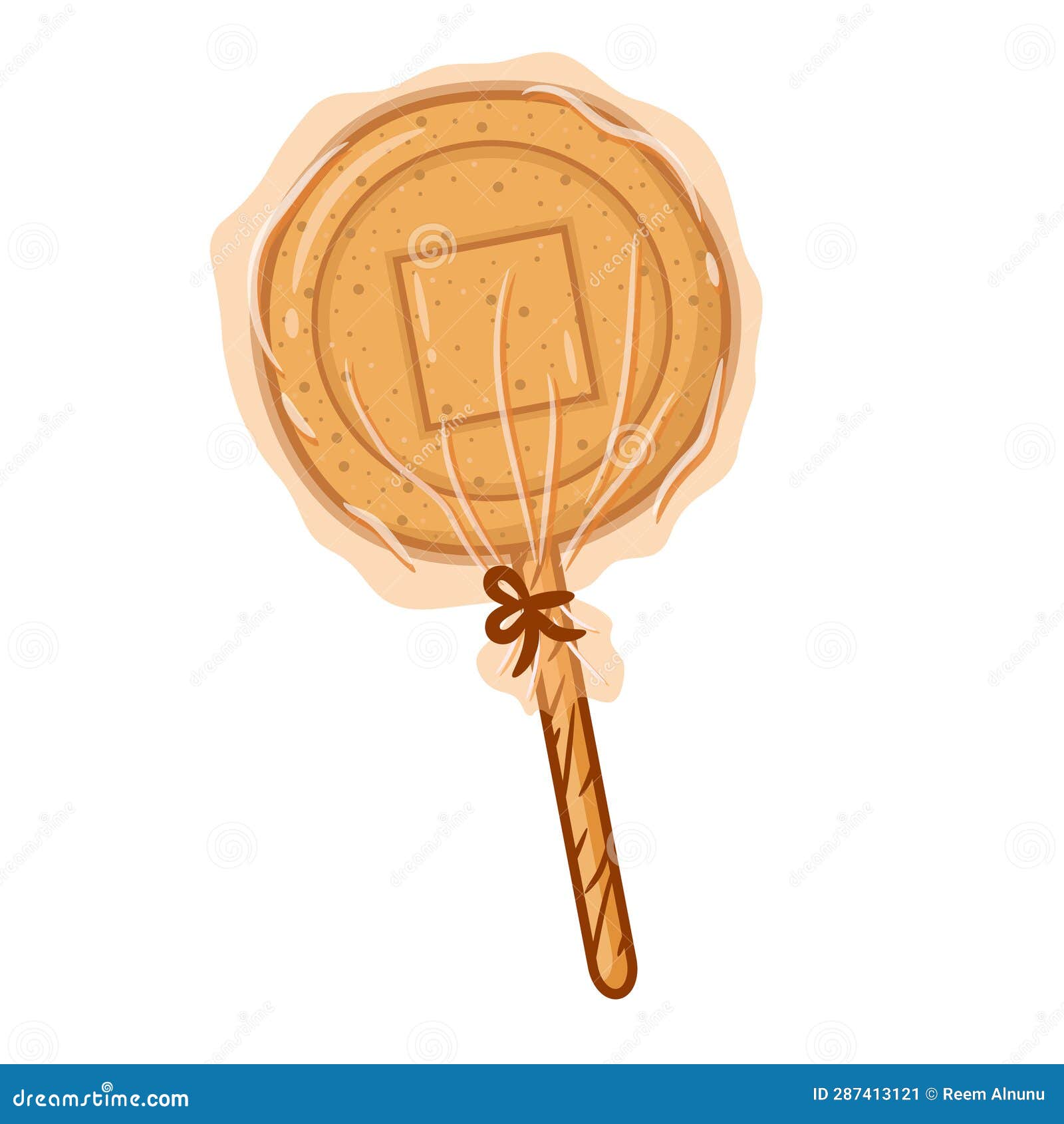 Korean Dalgona Candy Shape with Wrap and Stick Stock Vector ...