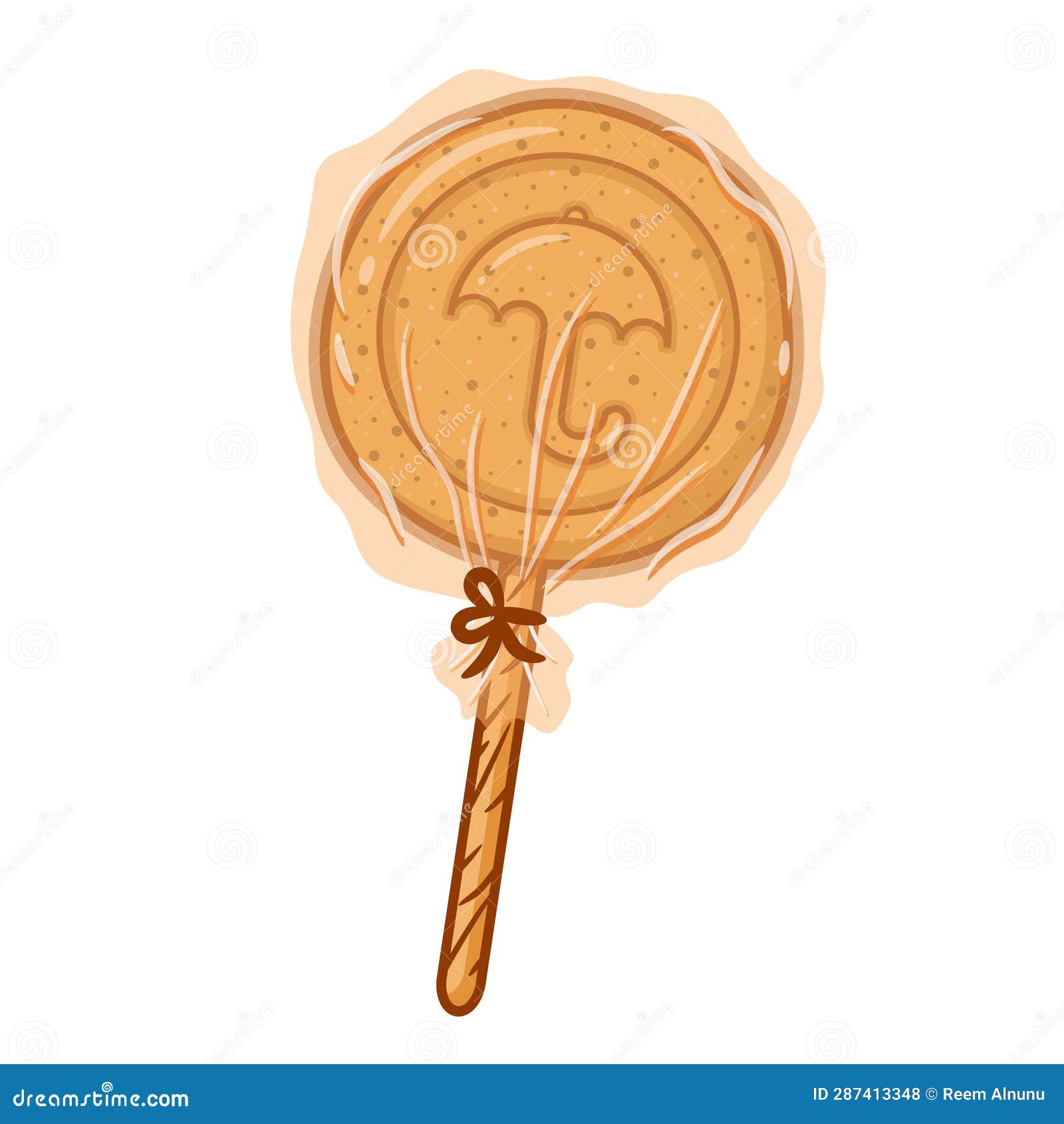 Korean Dalgona Candy Shape with Wrap and Stick Stock Vector ...