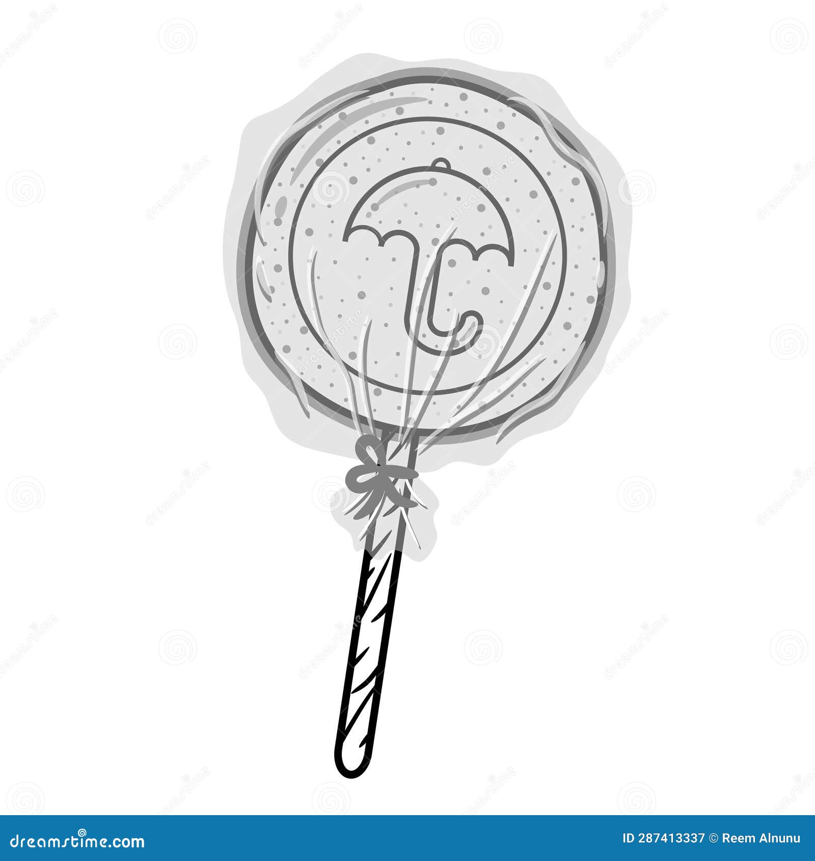 Korean Dalgona Candy Shape with Wrap and Stick Sketch for Coloring ...