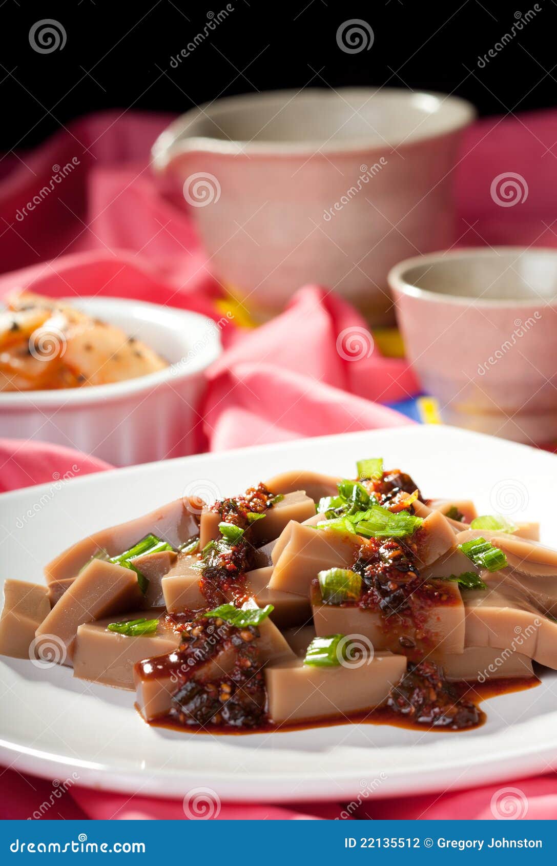 Korean Dish of Acorn Type Jello. Stock Photo - Image of culture, food ...